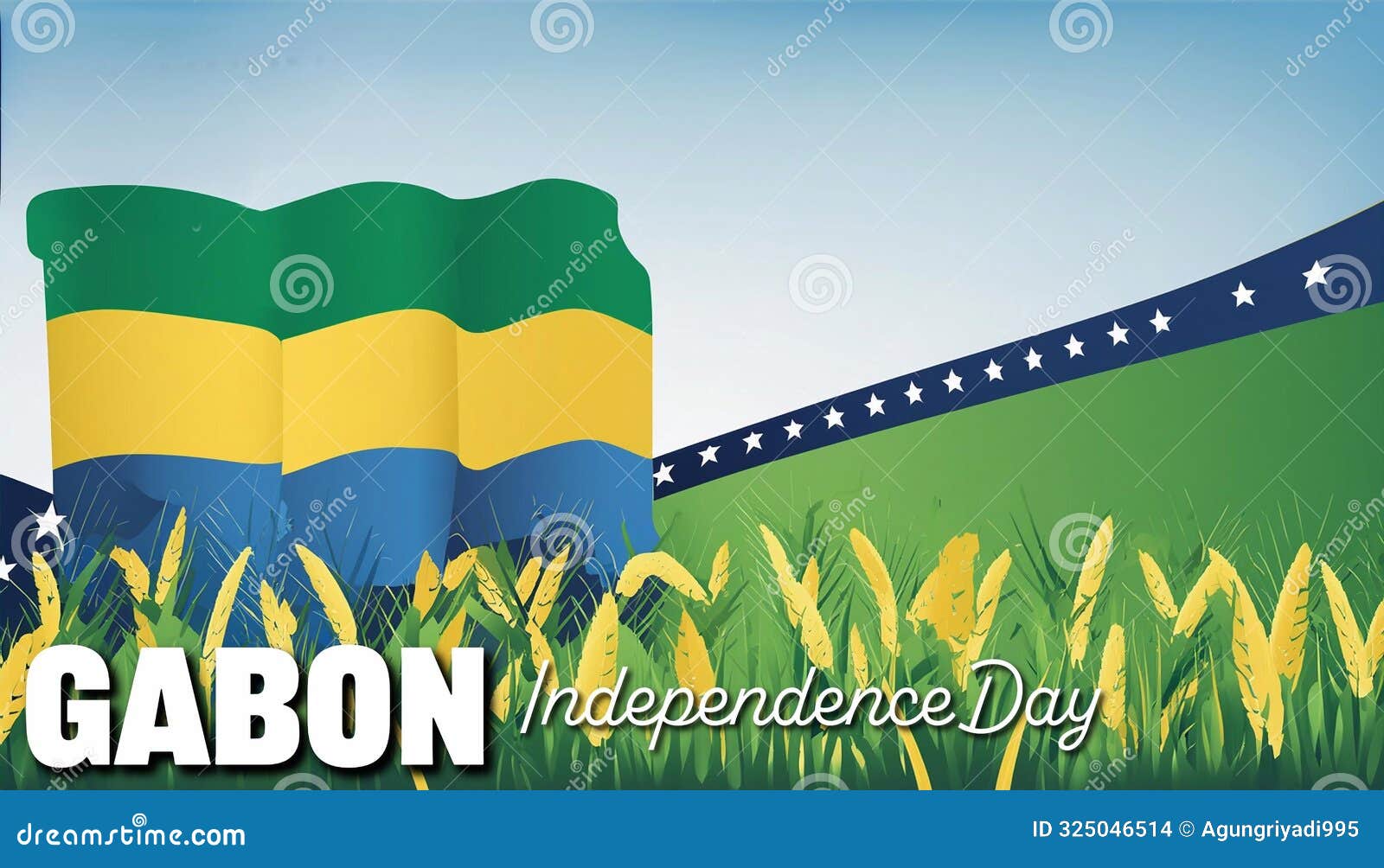 Gabon Independence Day Poster Design with Gabon Flag Stock Illustration ...