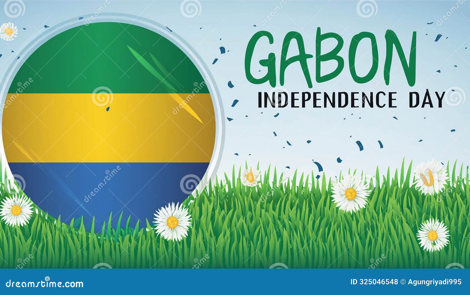 Gabon Independence Day Poster Design with Gabon Flag Stock Illustration ...