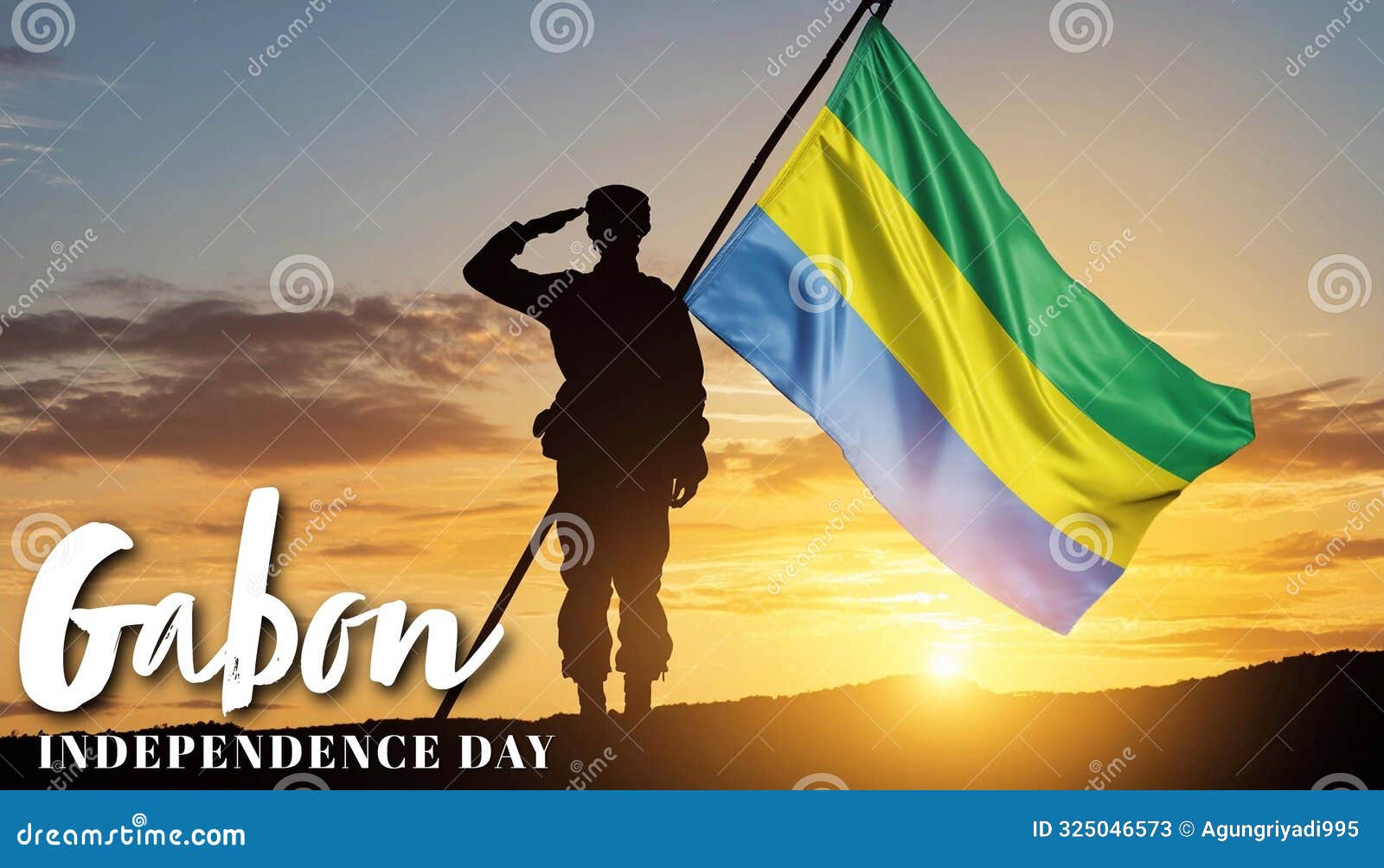 Gabon Independence Day Poster Design with Gabon Flag Stock Illustration ...