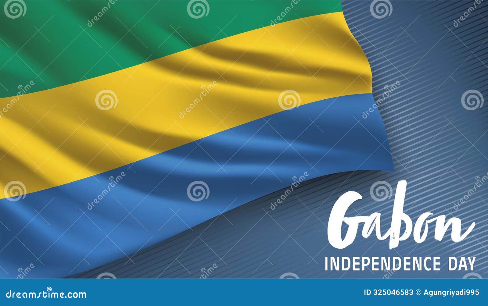Gabon Independence Day Poster Design with Gabon Flag Stock Illustration ...