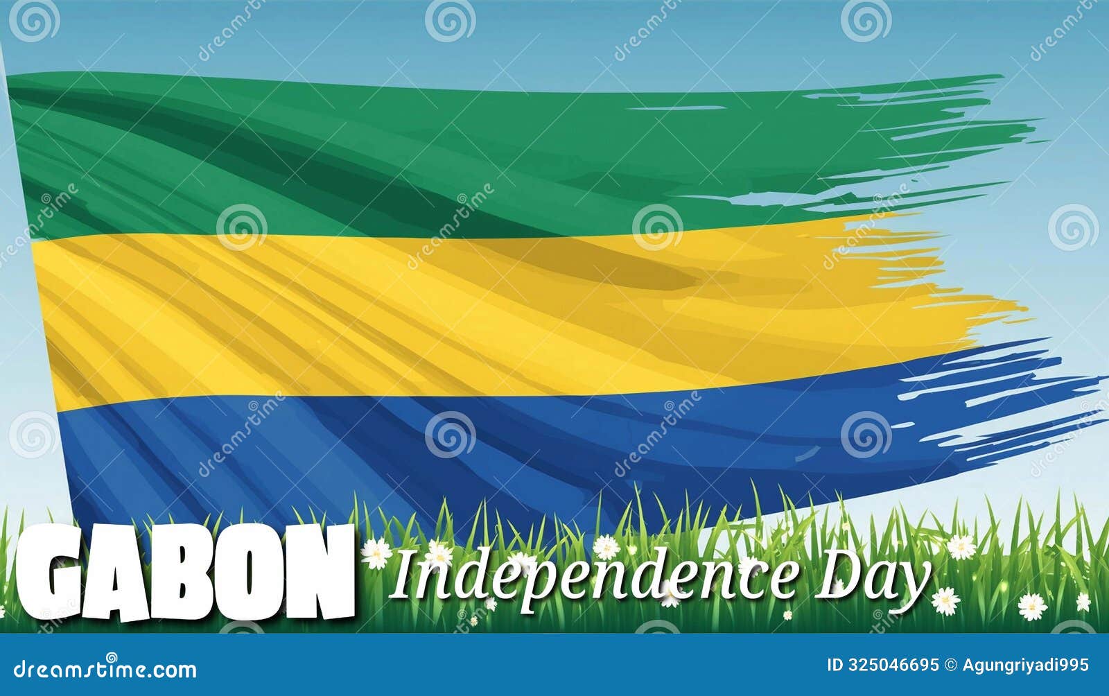 Gabon Independence Day Poster Design with Gabon Flag Stock Illustration ...
