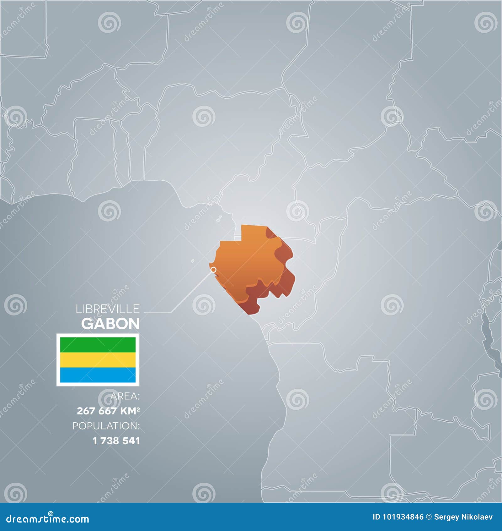 Gabon Population Map. Large Group Of People In A Shape Of Gabonese Map ...