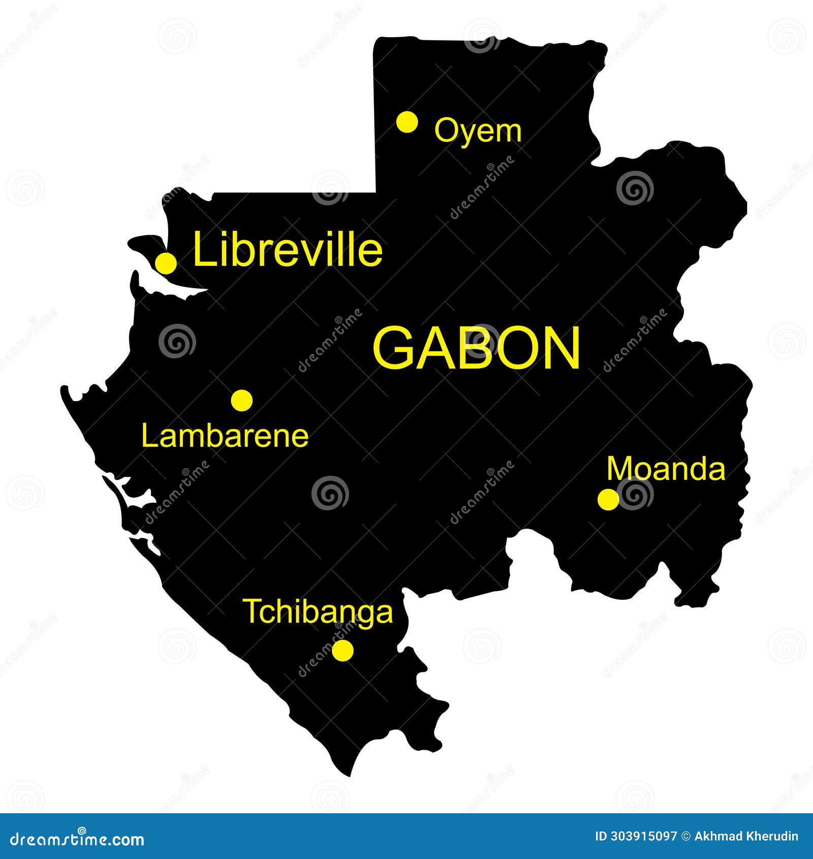 Gabon map icon stock illustration. Illustration of travel - 303915097