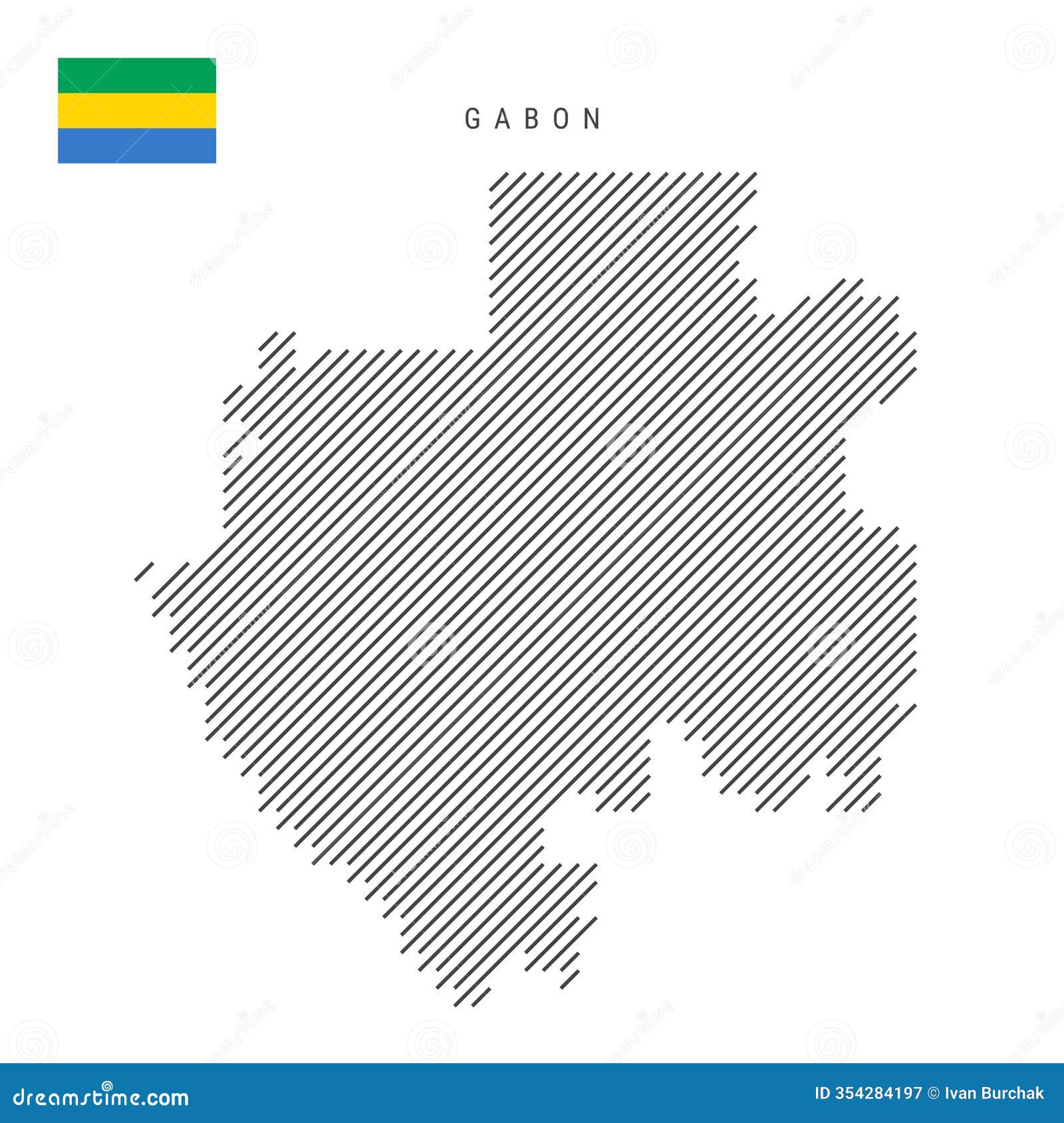 Gabon Map. Black Silhouette Country Map Isolated On White Background ...