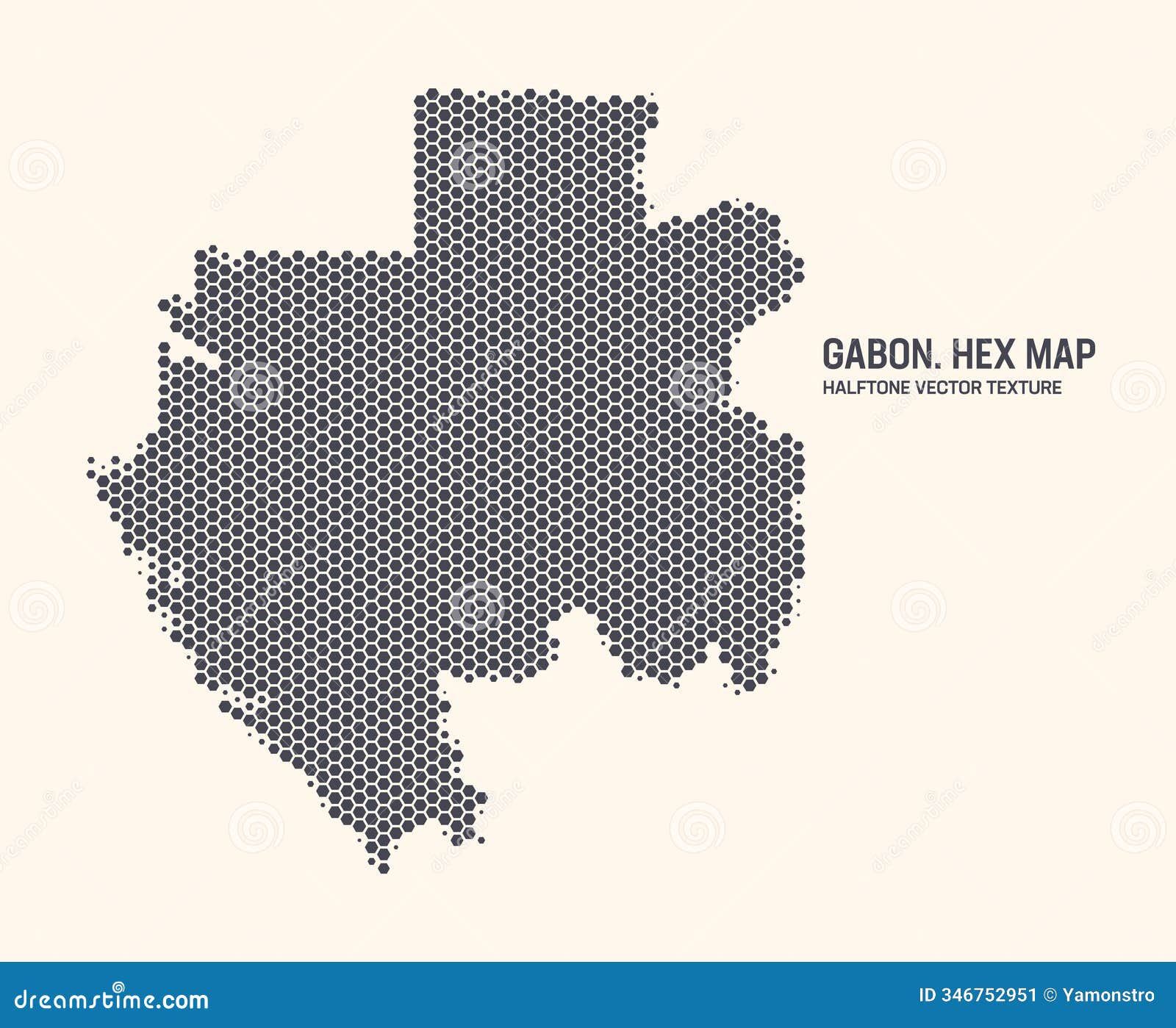 Gabon Map Vector Hexagonal Half Tone Pattern Isolated on Light ...