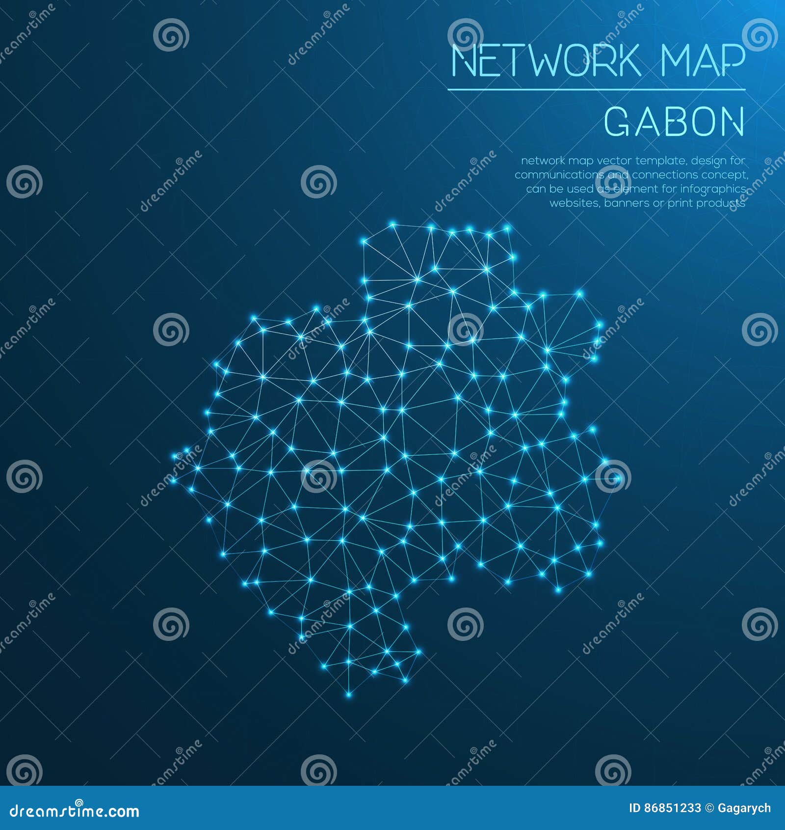 Gabon network map. stock vector. Illustration of connection - 86851233