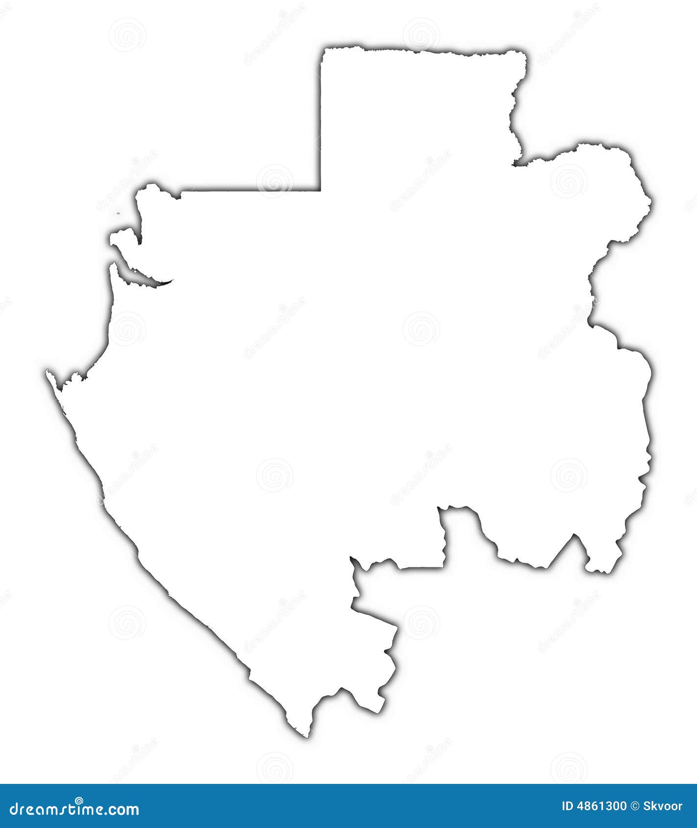 Gabon Outline Map Country Shape Cartoon Vector | CartoonDealer.com ...