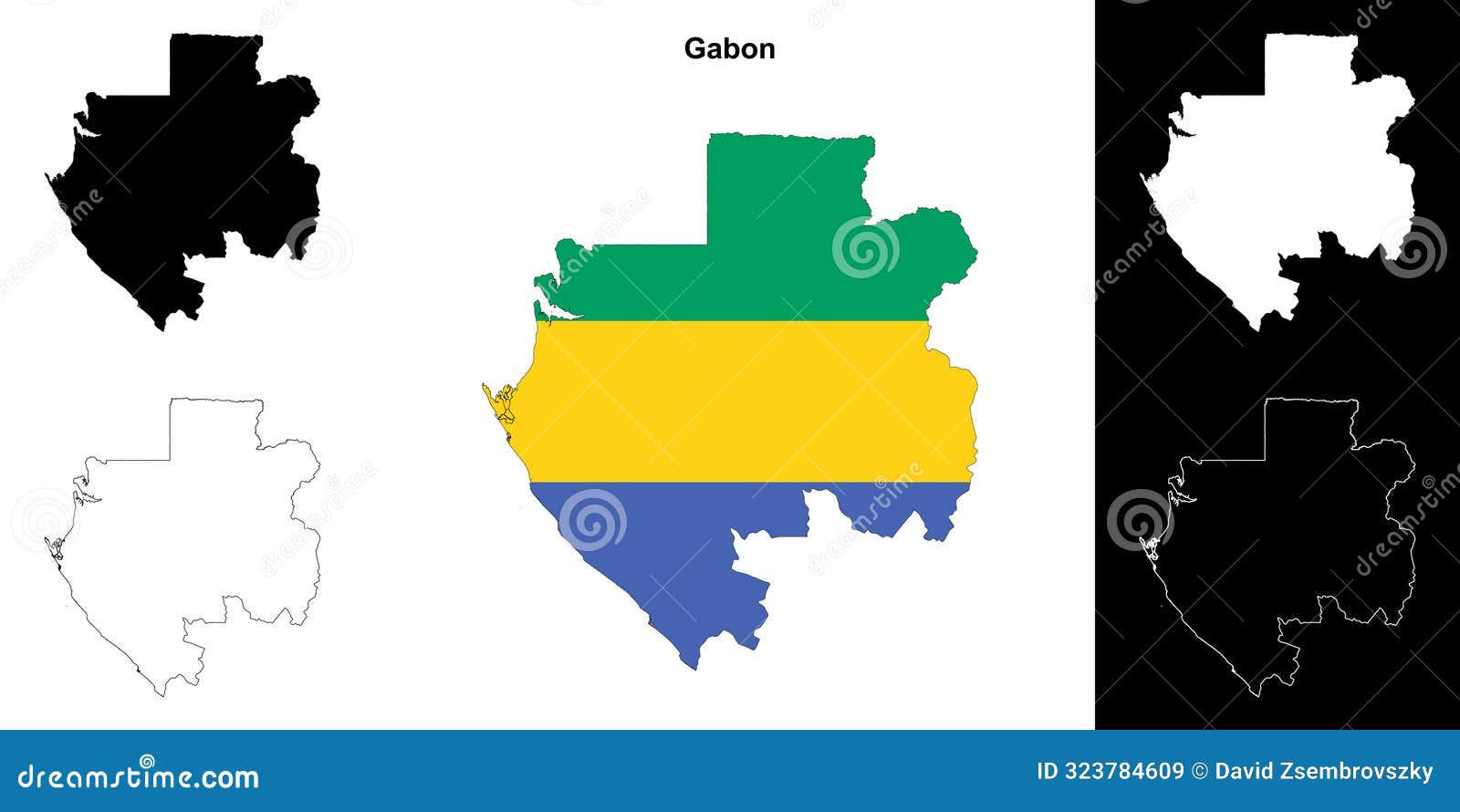 Gabon outline map stock illustration. Illustration of area - 323784609