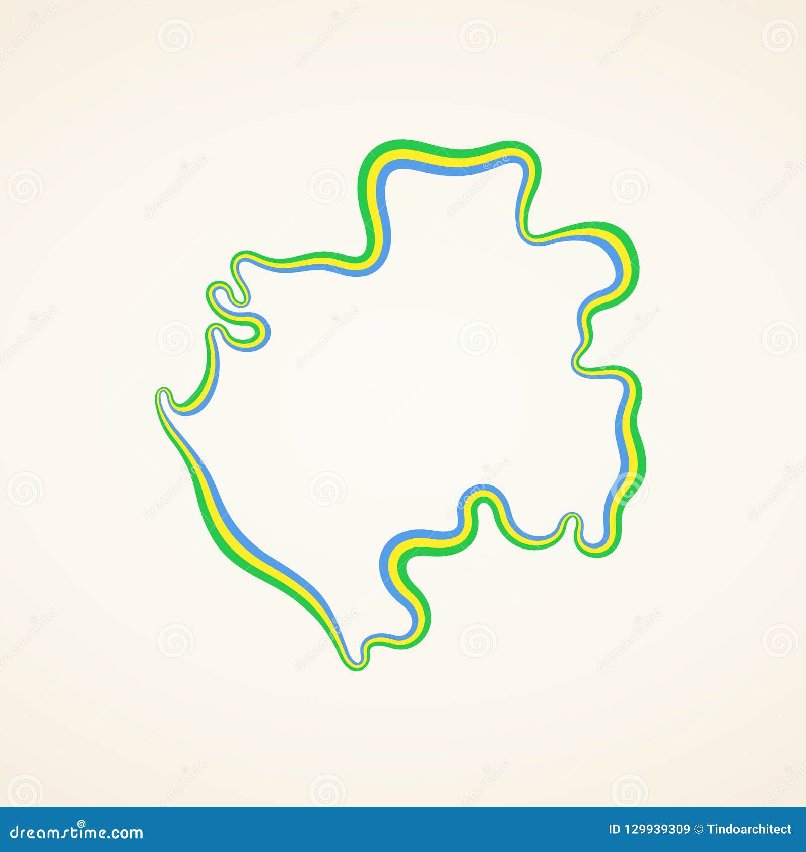 Gabon Map Outline Cartoon Vector 103335295