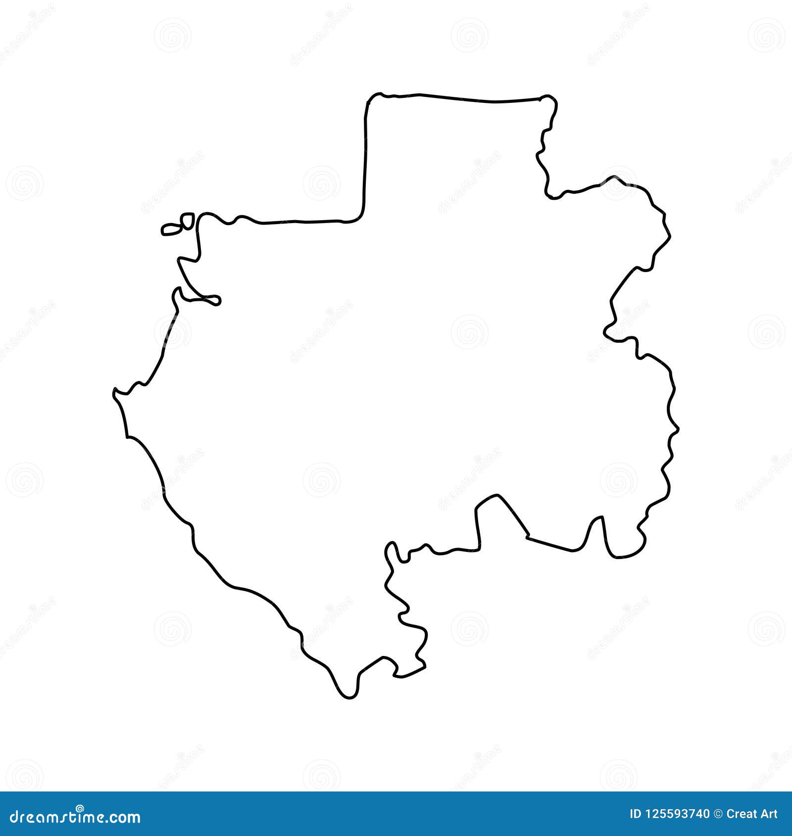 Gabon Outline Map Country Shape Cartoon Vector | CartoonDealer.com ...