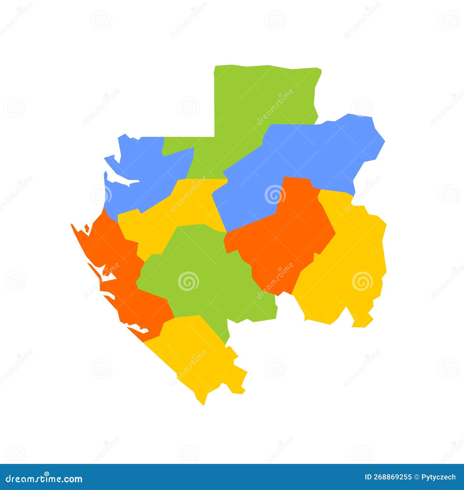 Gabon Political Map Of Administrative Divisions Cartoon Vector ... Gabon Political Map Of Administrative Divisions Cartoon Vector ...