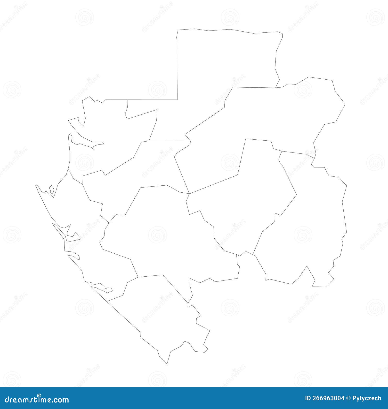 Gabon Political Map of Administrative Divisions Stock Illustration ...