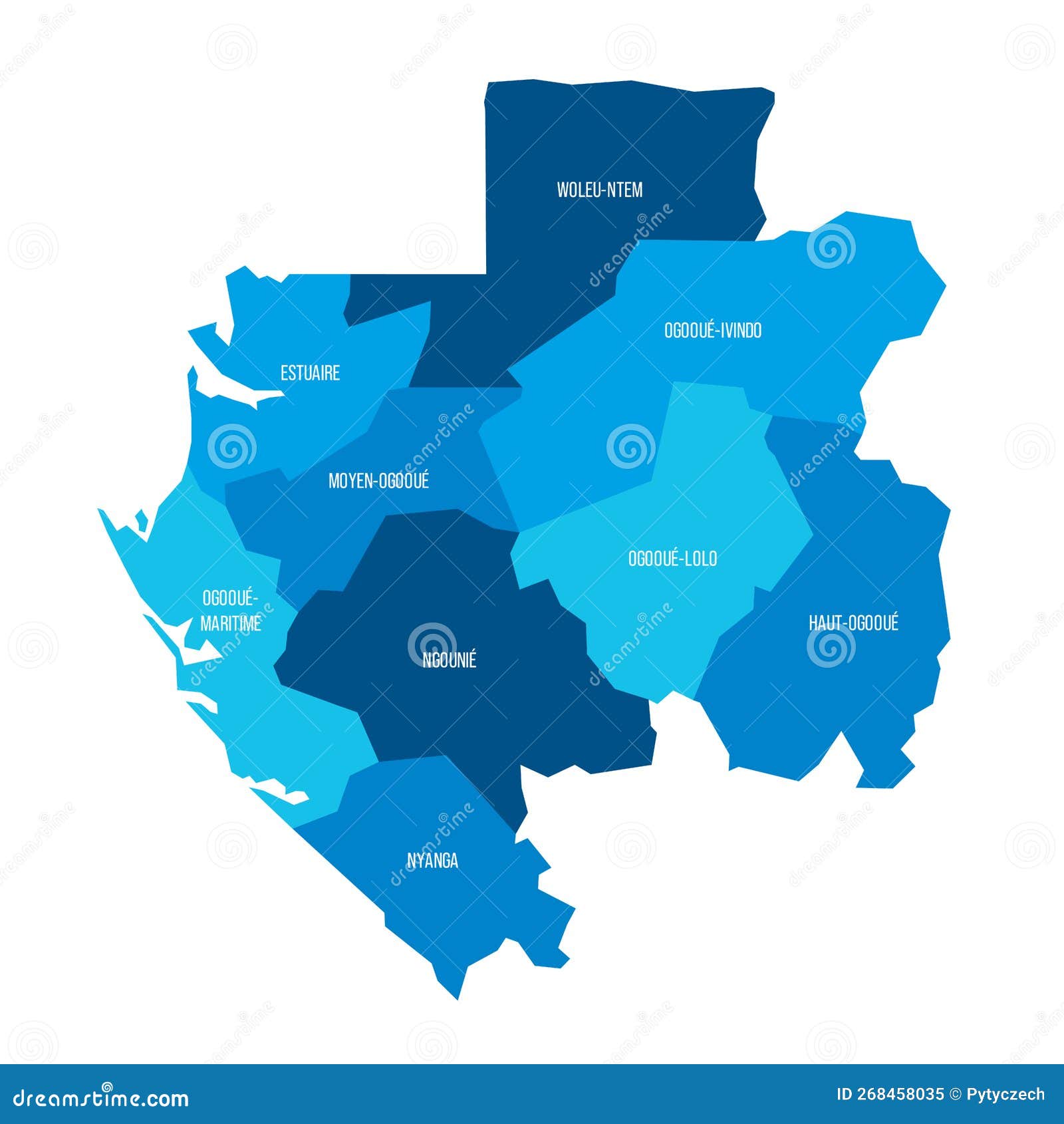 Gabon Political Map Of Administrative Divisions Cartoon Vector ...