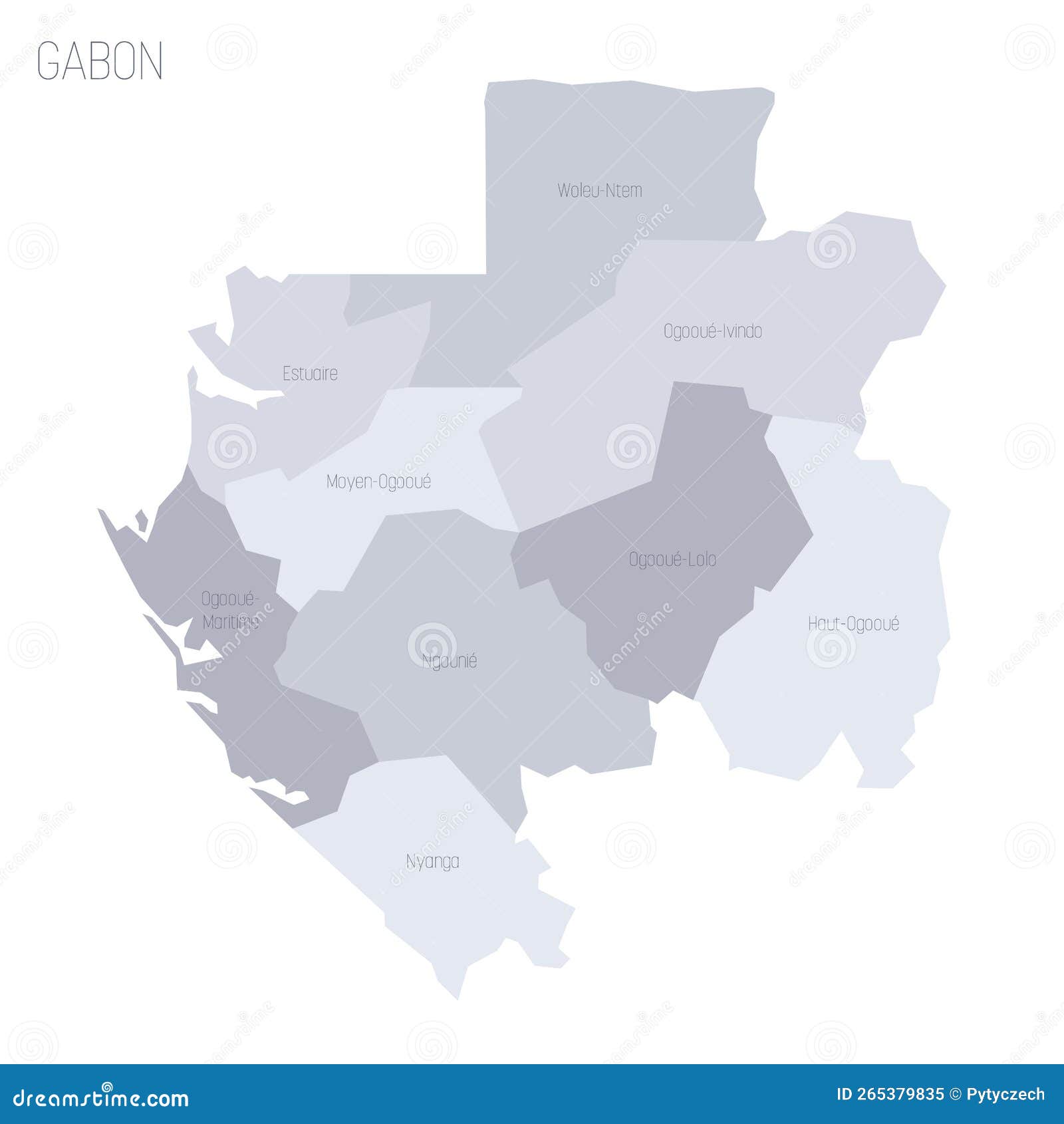 Gabon Political Map of Administrative Divisions Stock Vector ...