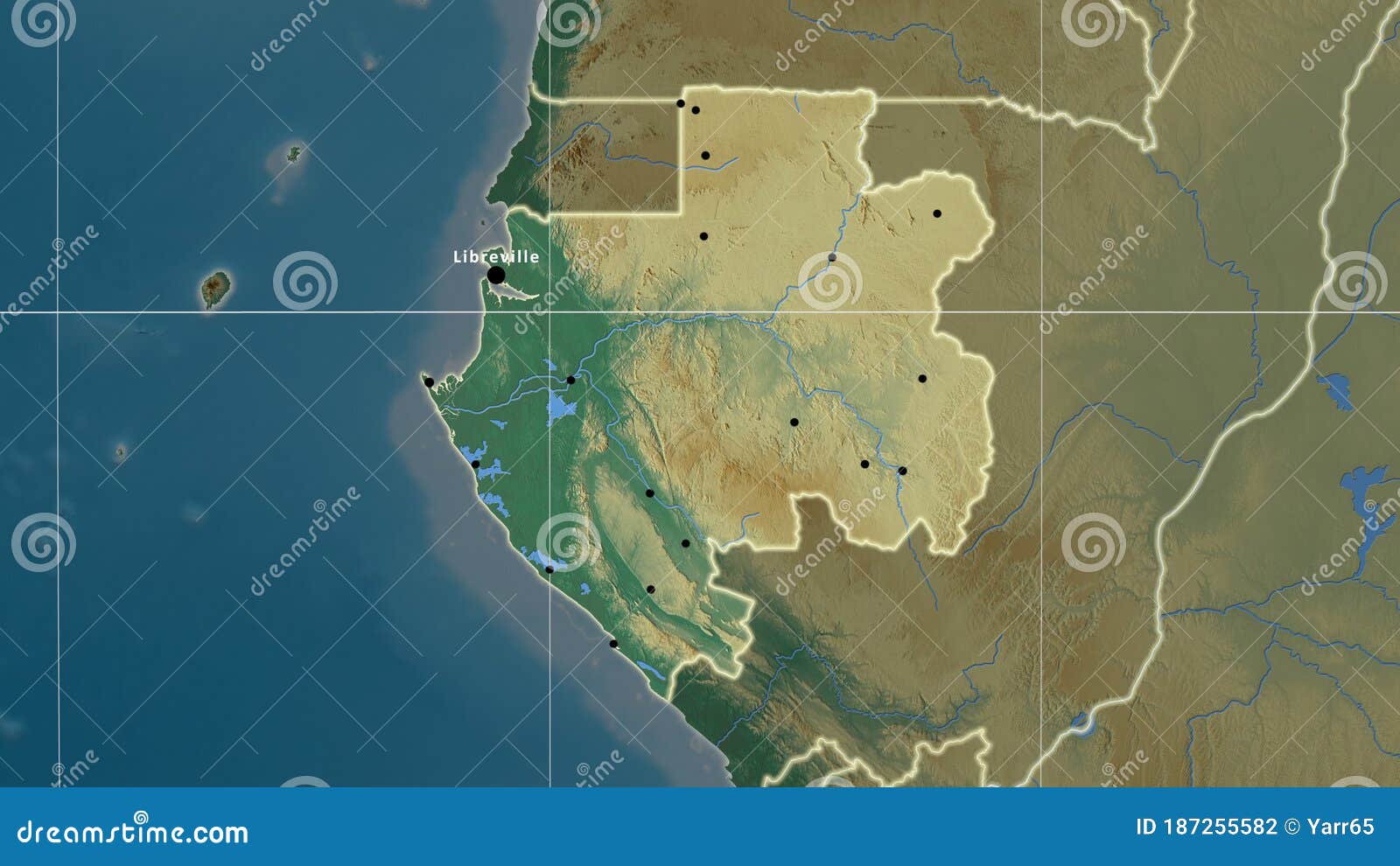 Gabon - Relief. Composition, Borders Stock Illustration - Illustration ...