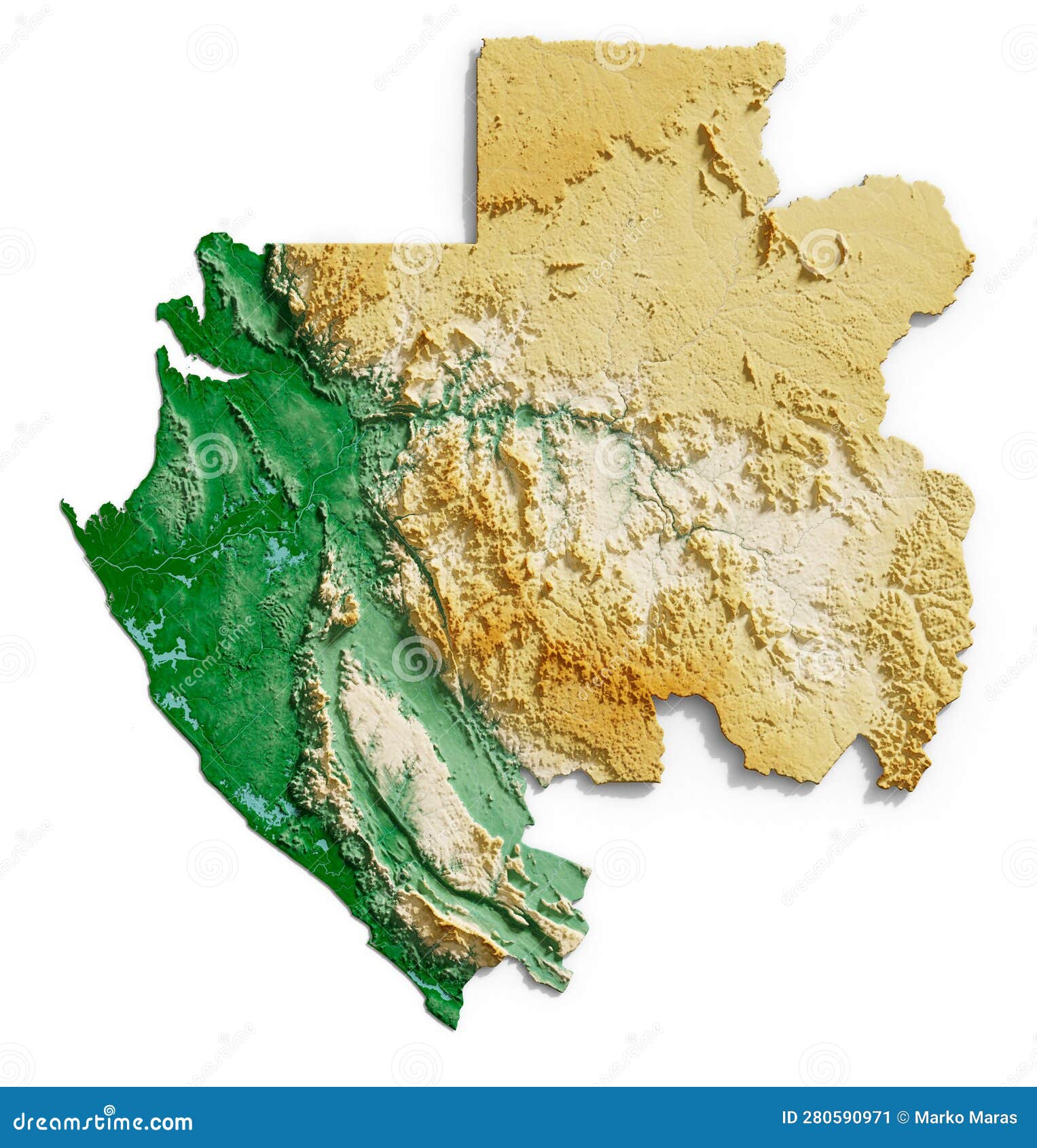 Gabon Rivers Map