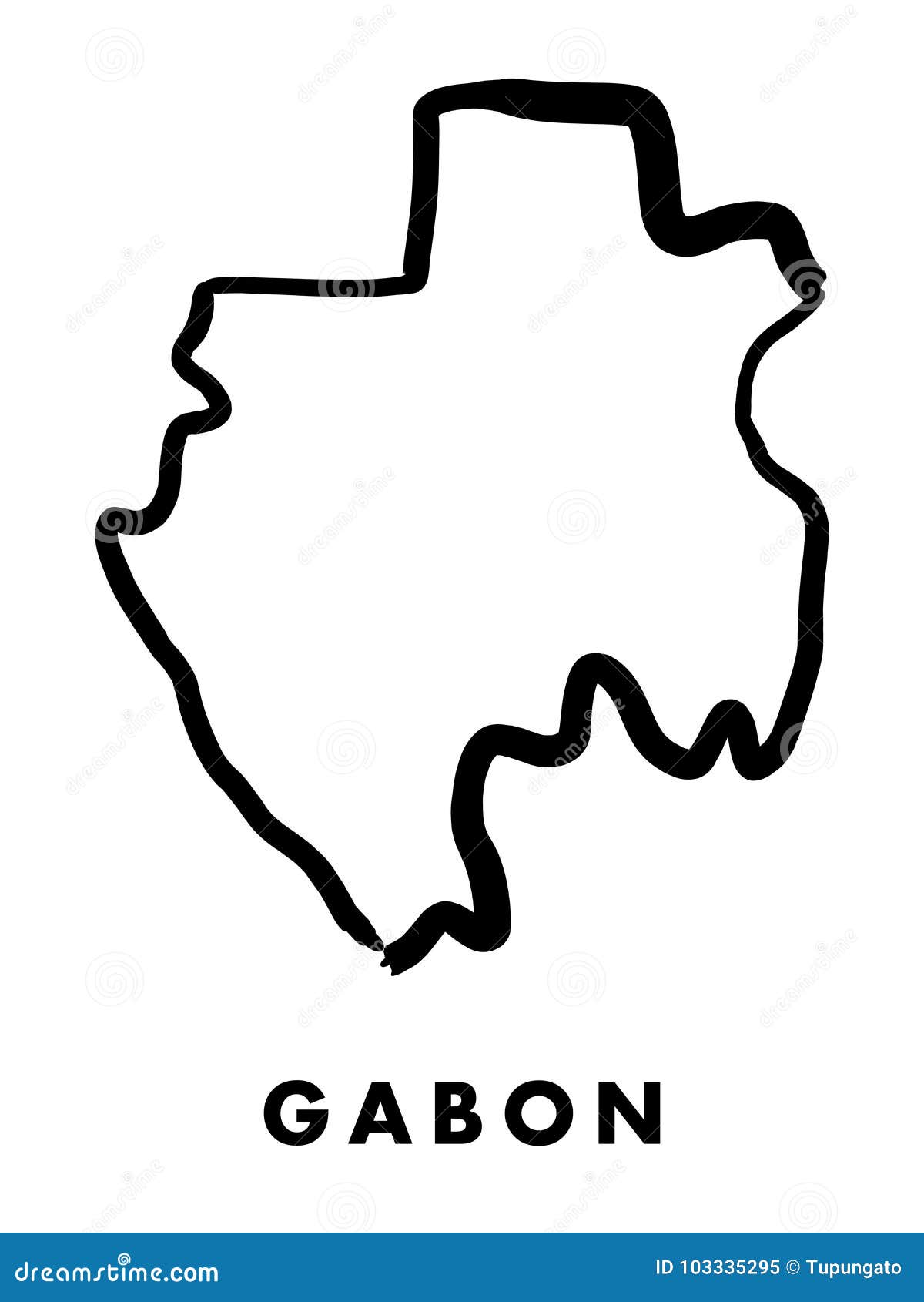Gabon Map Outline Stock Vector Illustration Of Outline 103335295