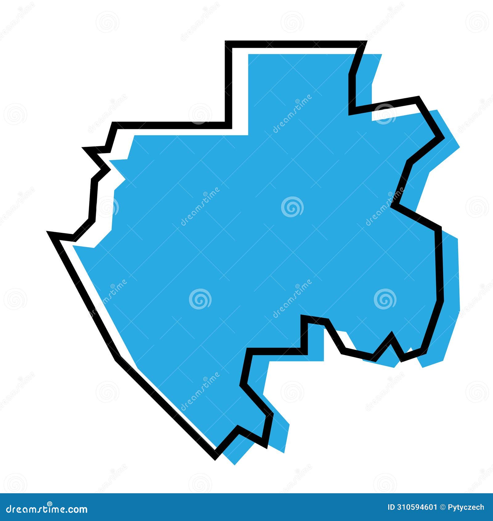 Gabon Simplified Broken Outline Vector Map 311176067