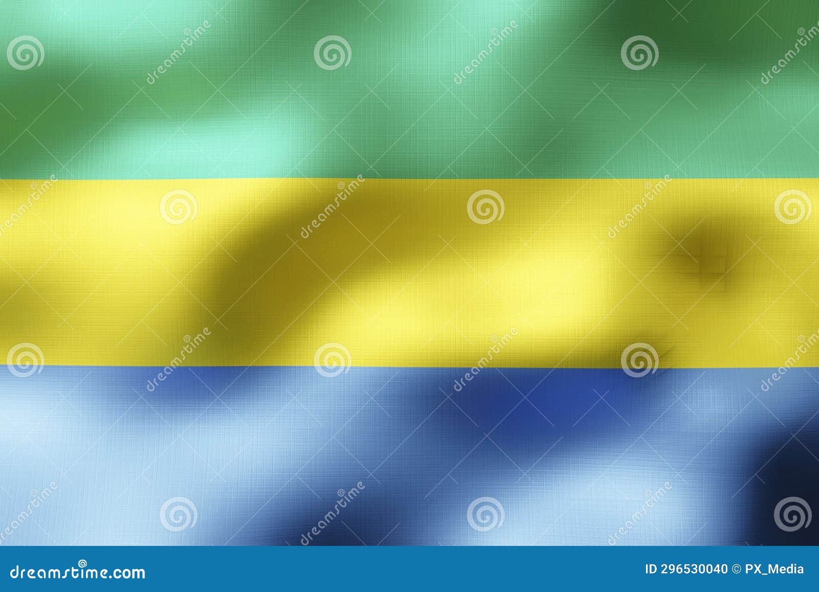 Gabon - Textile Flag - 3d Illustration Stock Illustration ...
