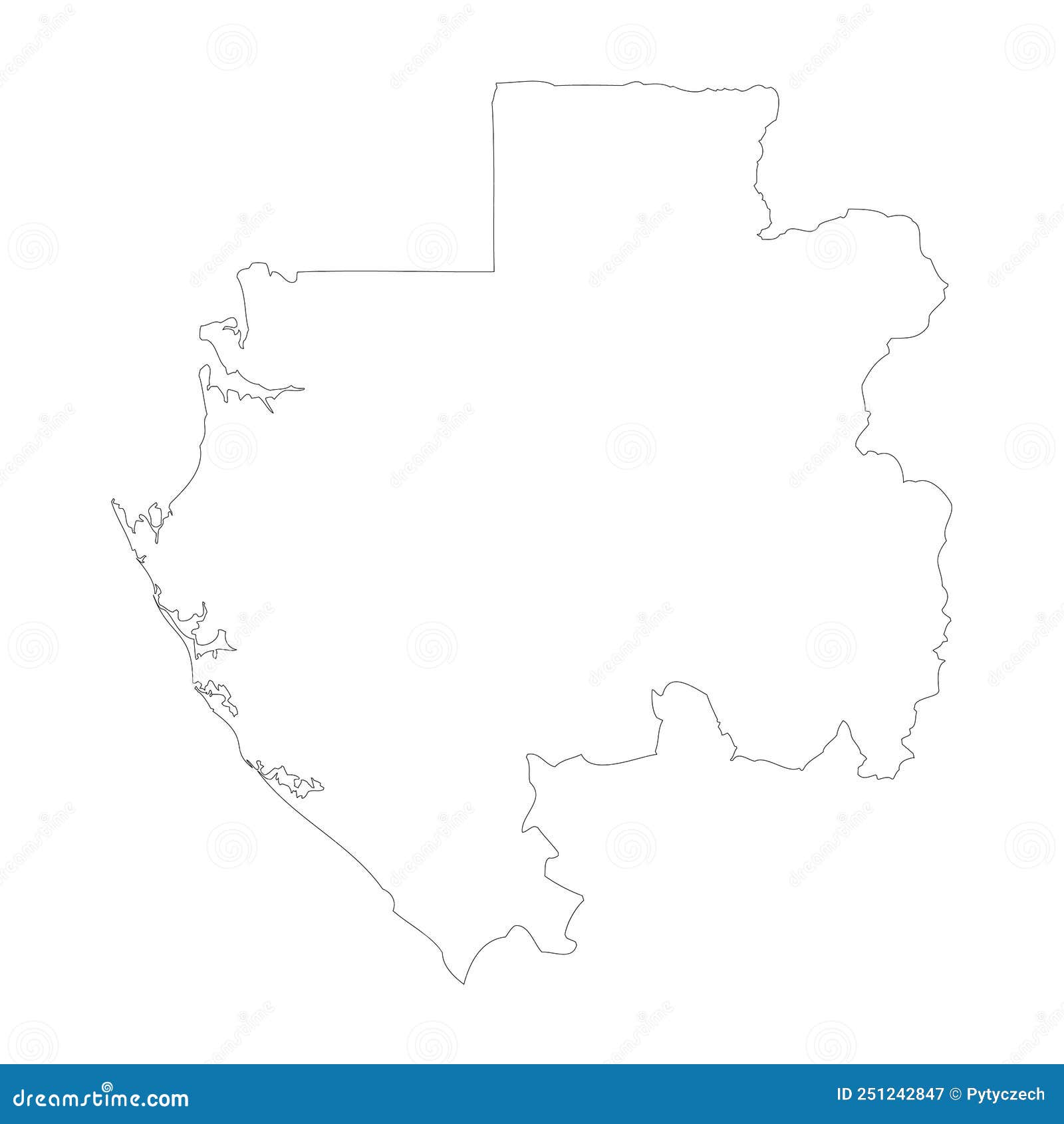 Gabon Vector Country Map Outline Stock Vector Illustration Of Symbol