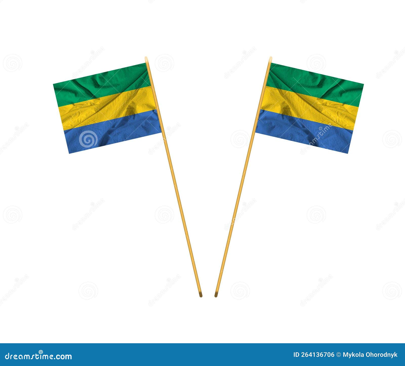Gabonese Flag Closeup stock illustration. Illustration of national ...