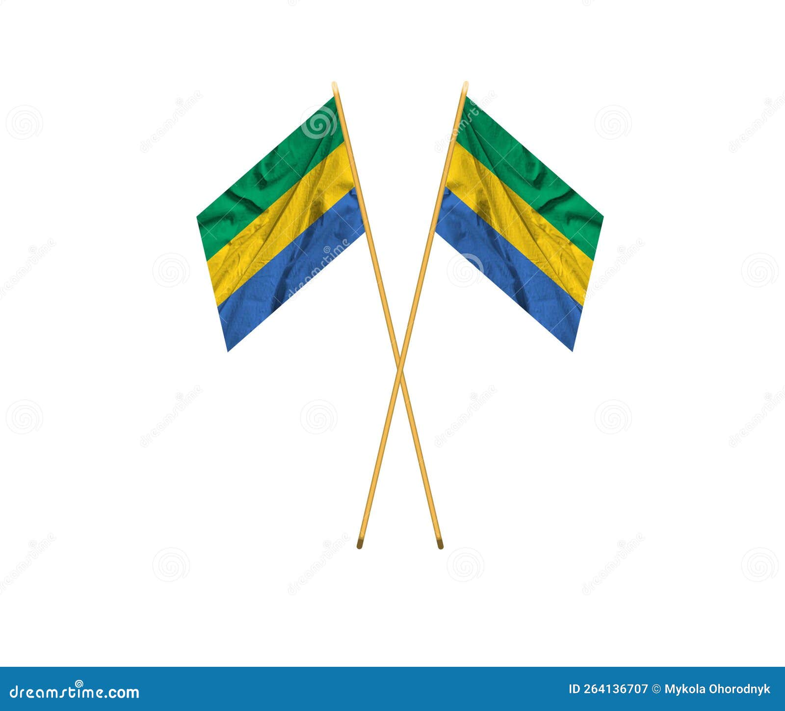 Gabonese Flag Closeup stock illustration. Illustration of flag - 264136707