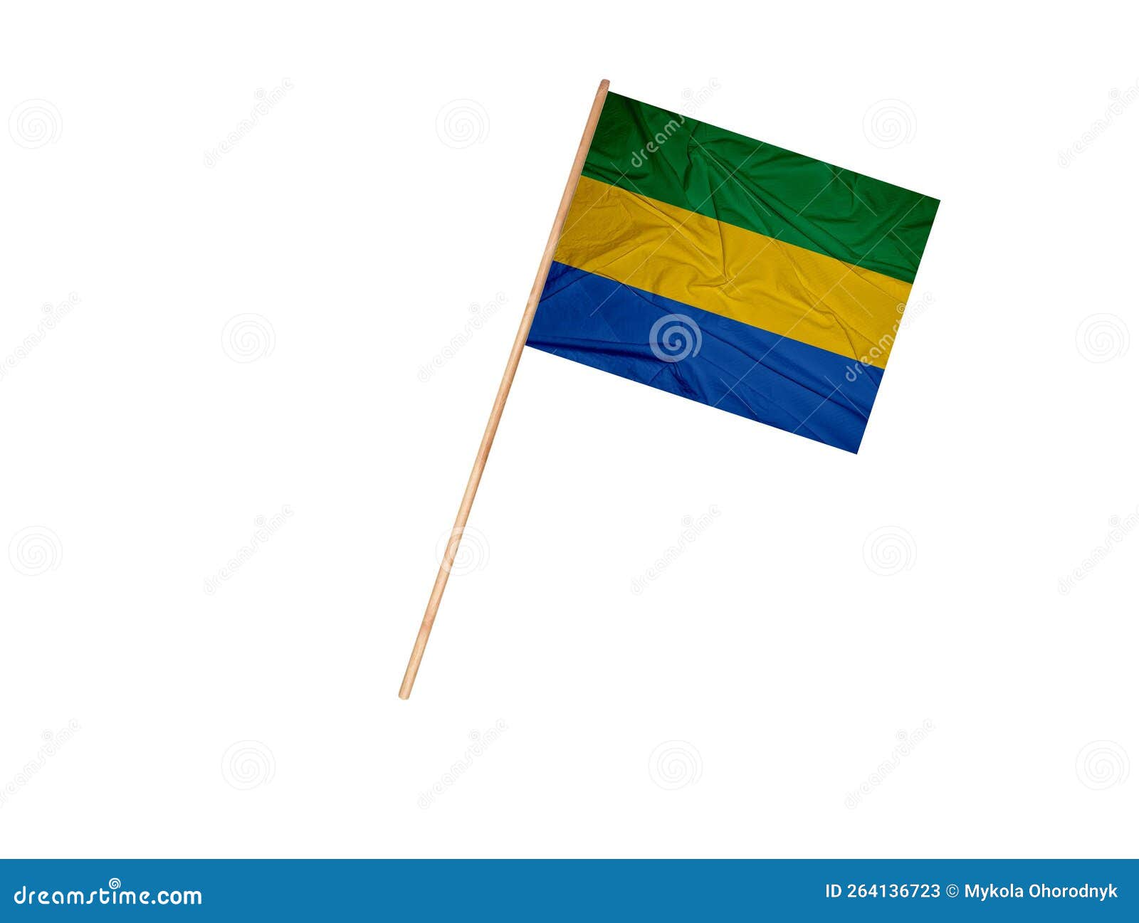 Gabonese Flag Closeup stock illustration. Illustration of material ...