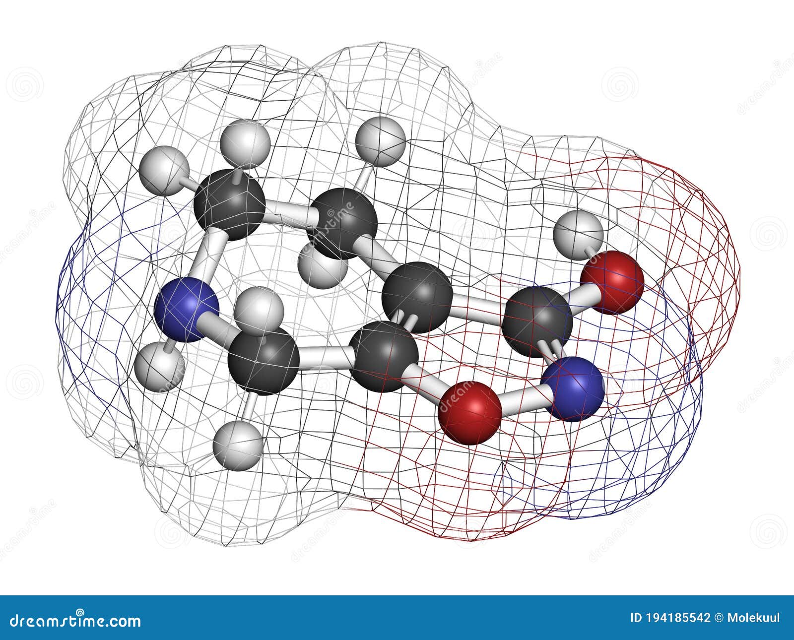 Gaboxadol Drug Molecule. 3D Rendering Stock Illustration - Illustration ...