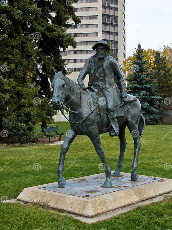 Gabriel Dumont Monument in Saskatoon Stock Image - Image of rifle ...