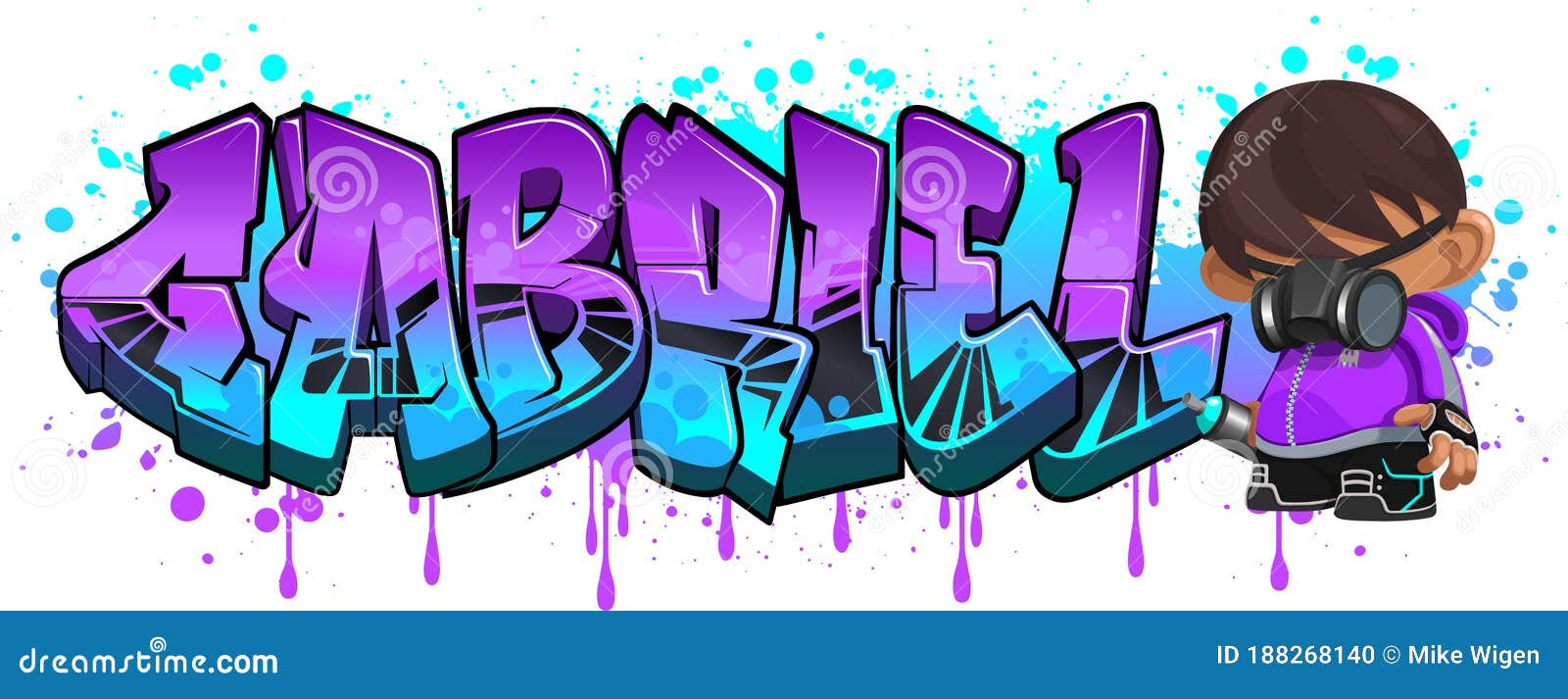 Gabriel Name Text Graffiti stock illustration. Illustration of vivid ...