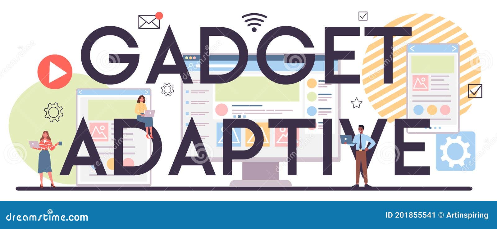 Gadget Adaptive Concept. Idea of Working on the Computer, Coding Stock ...