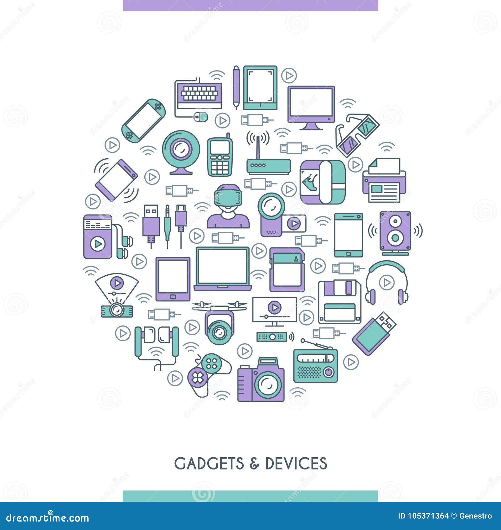 Gadget and devices concept stock vector. Illustration of notebook ...