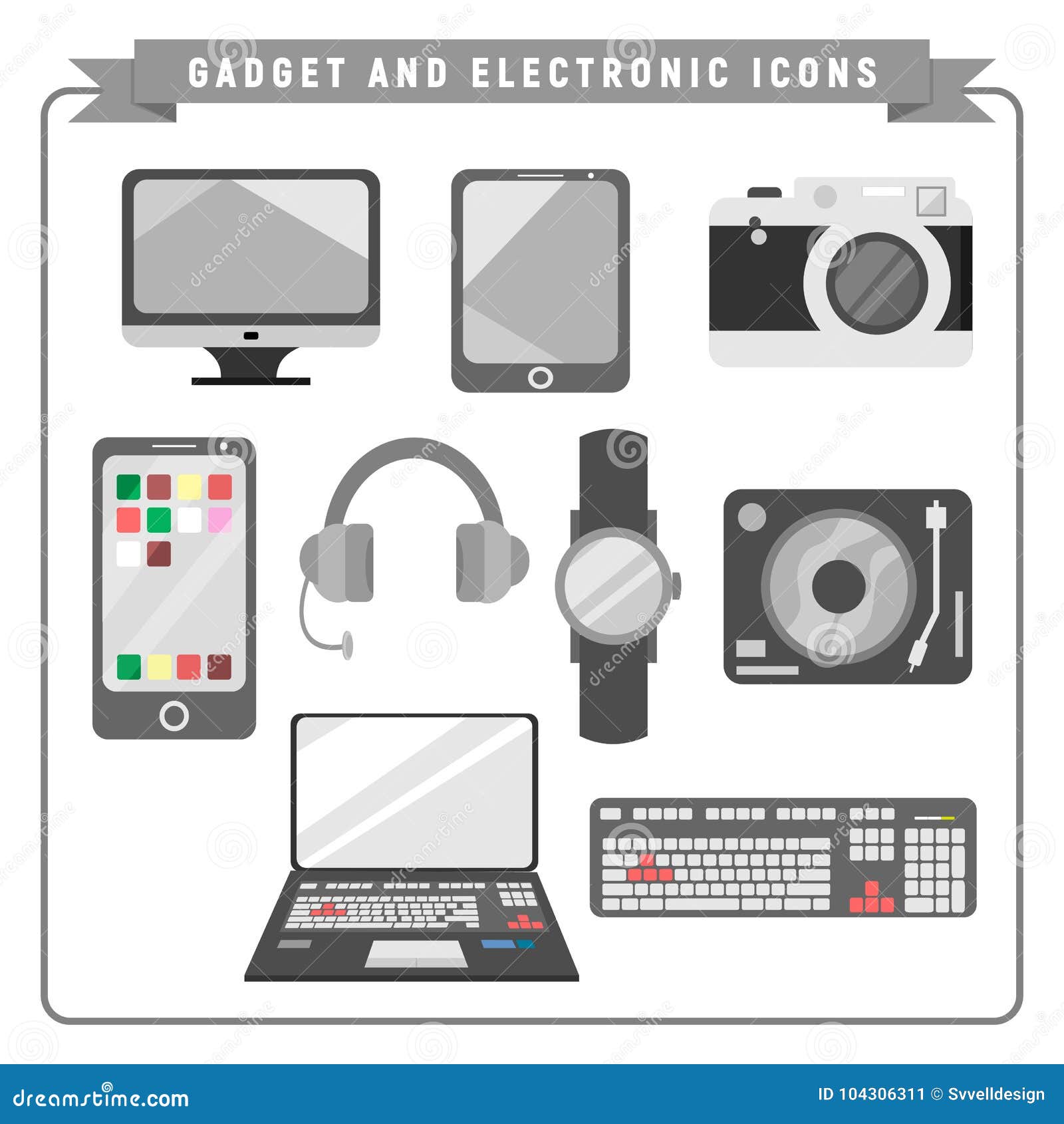 Gadget and Electronic Illustration Collection Stock Vector ...