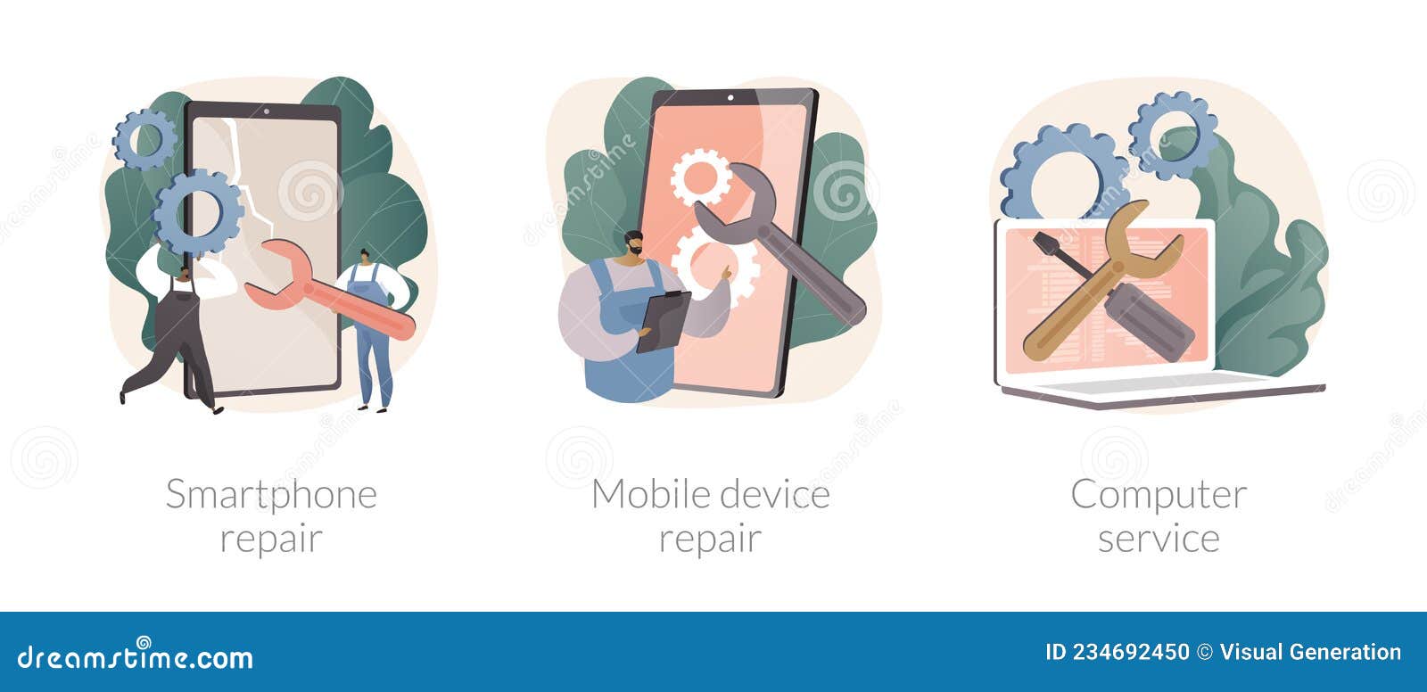 Gadget Fixing Abstract Concept Vector Illustrations. Stock Vector ...