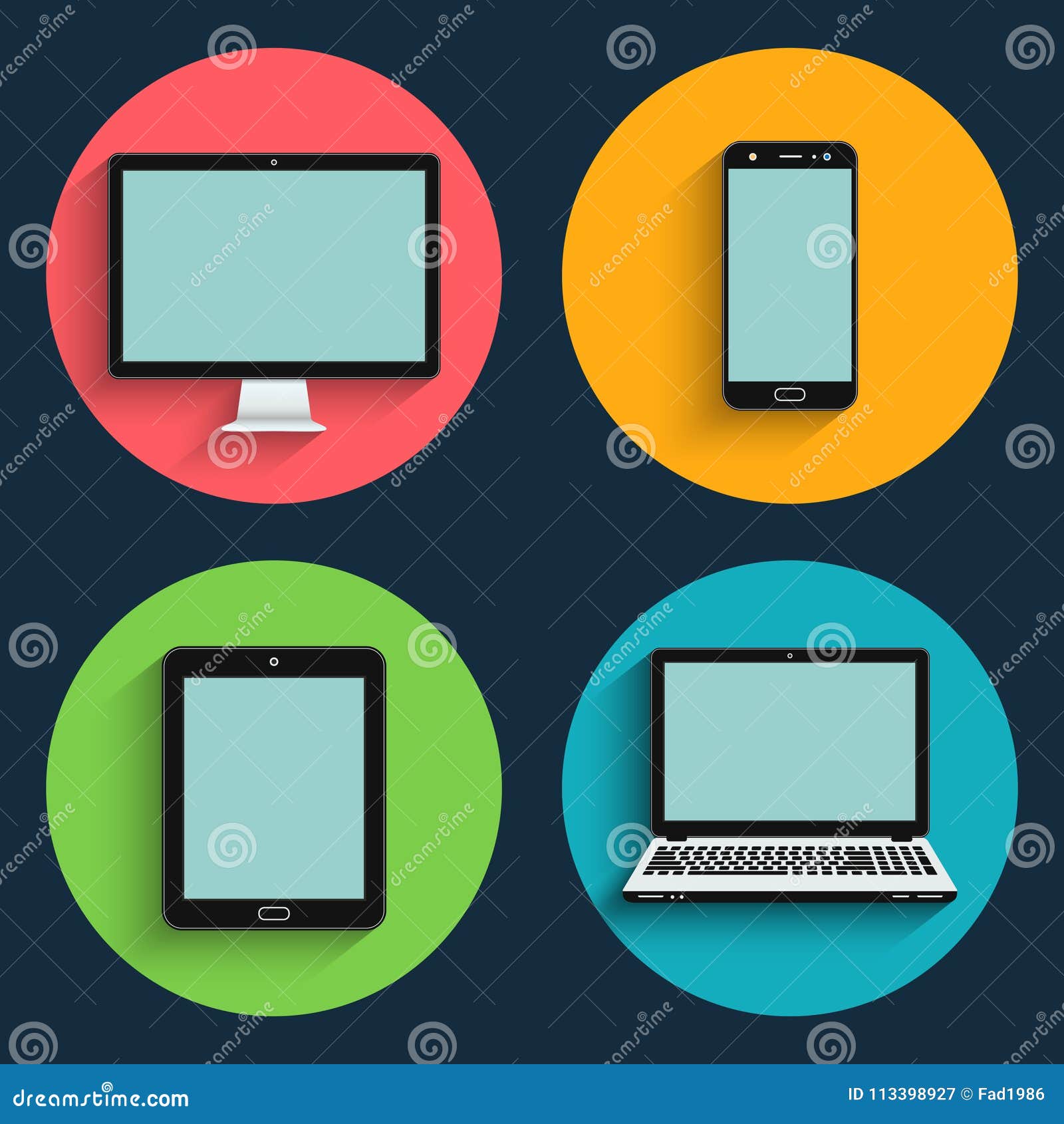 Gadget Flat Icons. Mobile Devices. Stock Vector - Illustration of ...