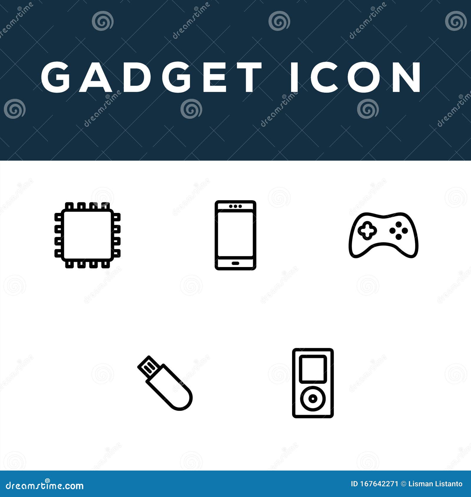 Gadget icon pack stock illustration. Illustration of network - 167642271