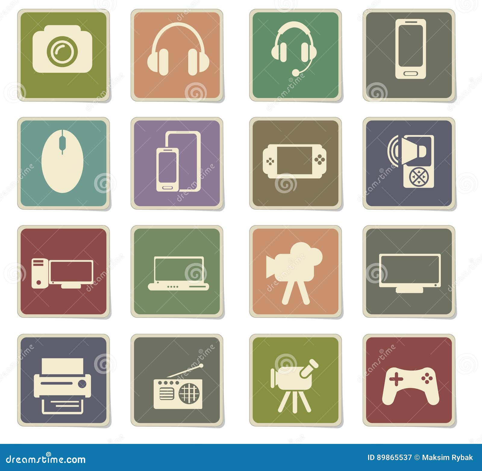 Gadget icon set stock illustration. Illustration of icon - 89865537