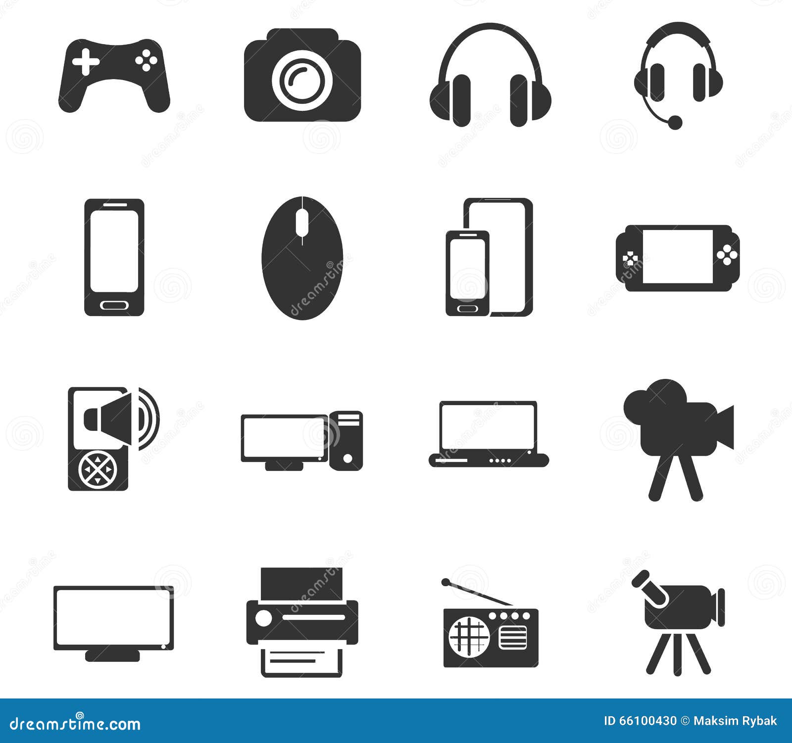 Gadget icon set stock vector. Illustration of screen - 66100430