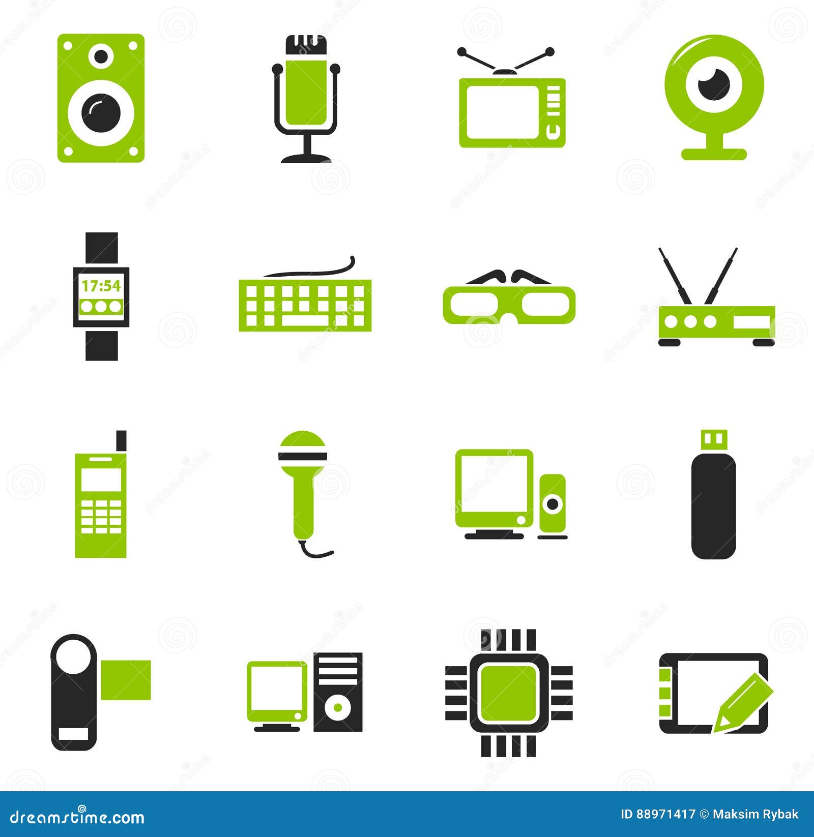 Gadget icon set stock illustration. Illustration of phone - 88971417