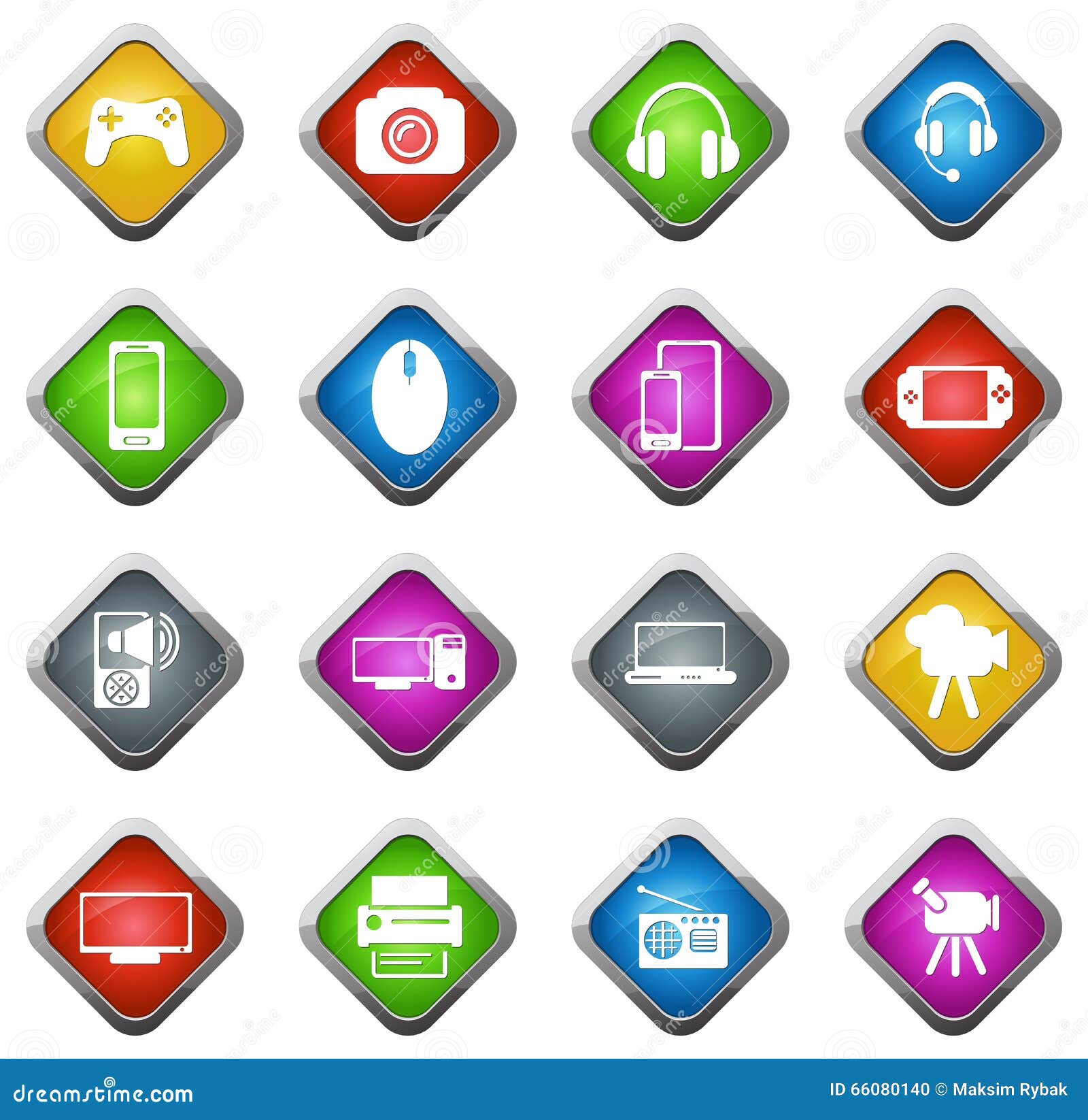 Gadget icon set stock vector. Illustration of wireless - 66080140