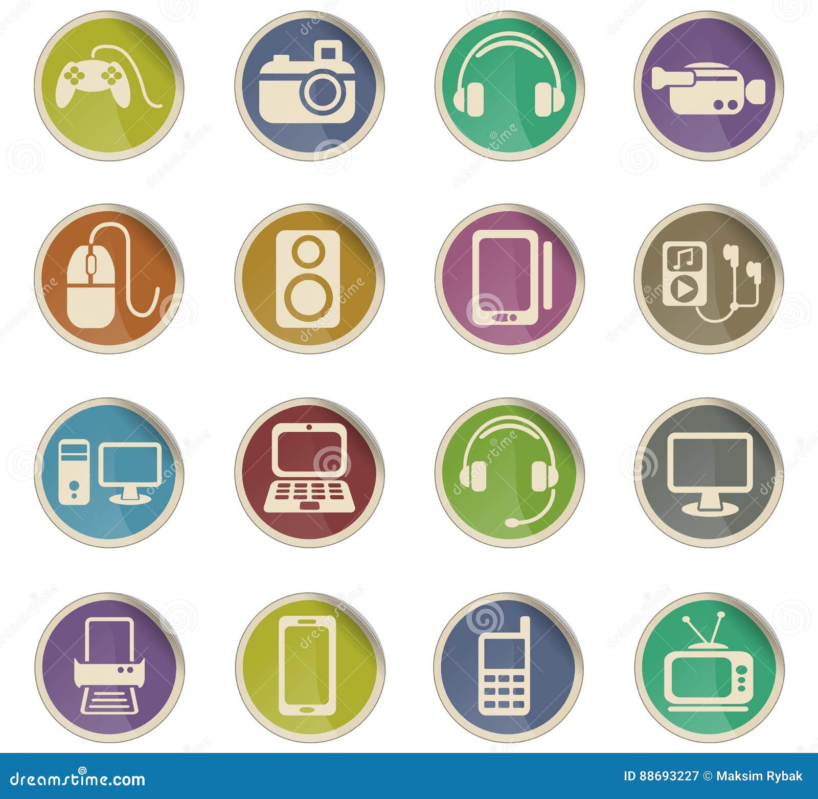 Gadget icon set stock illustration. Illustration of game - 88693227