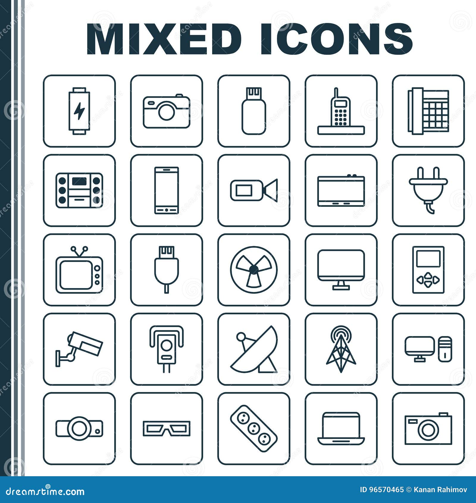 Gadget Icons Set. Collection of Personal Computer Stock Vector ...