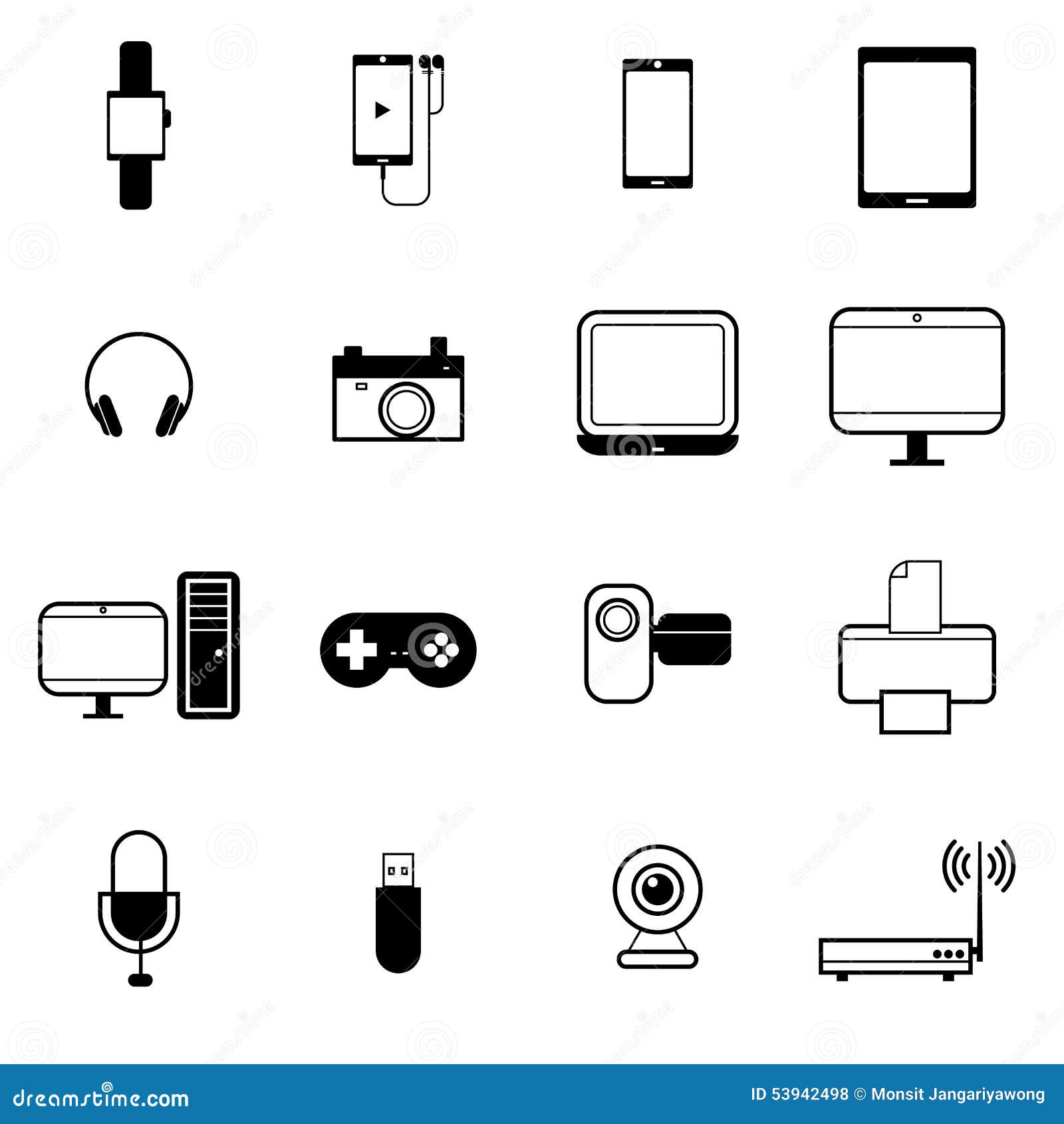 Gadget and Mobile Device Icon Set Vector Illustration Stock Vector ...