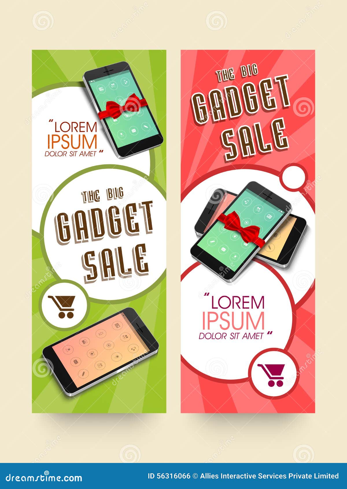 Gadget Sale Website Banner Set. Stock Illustration - Illustration of ...