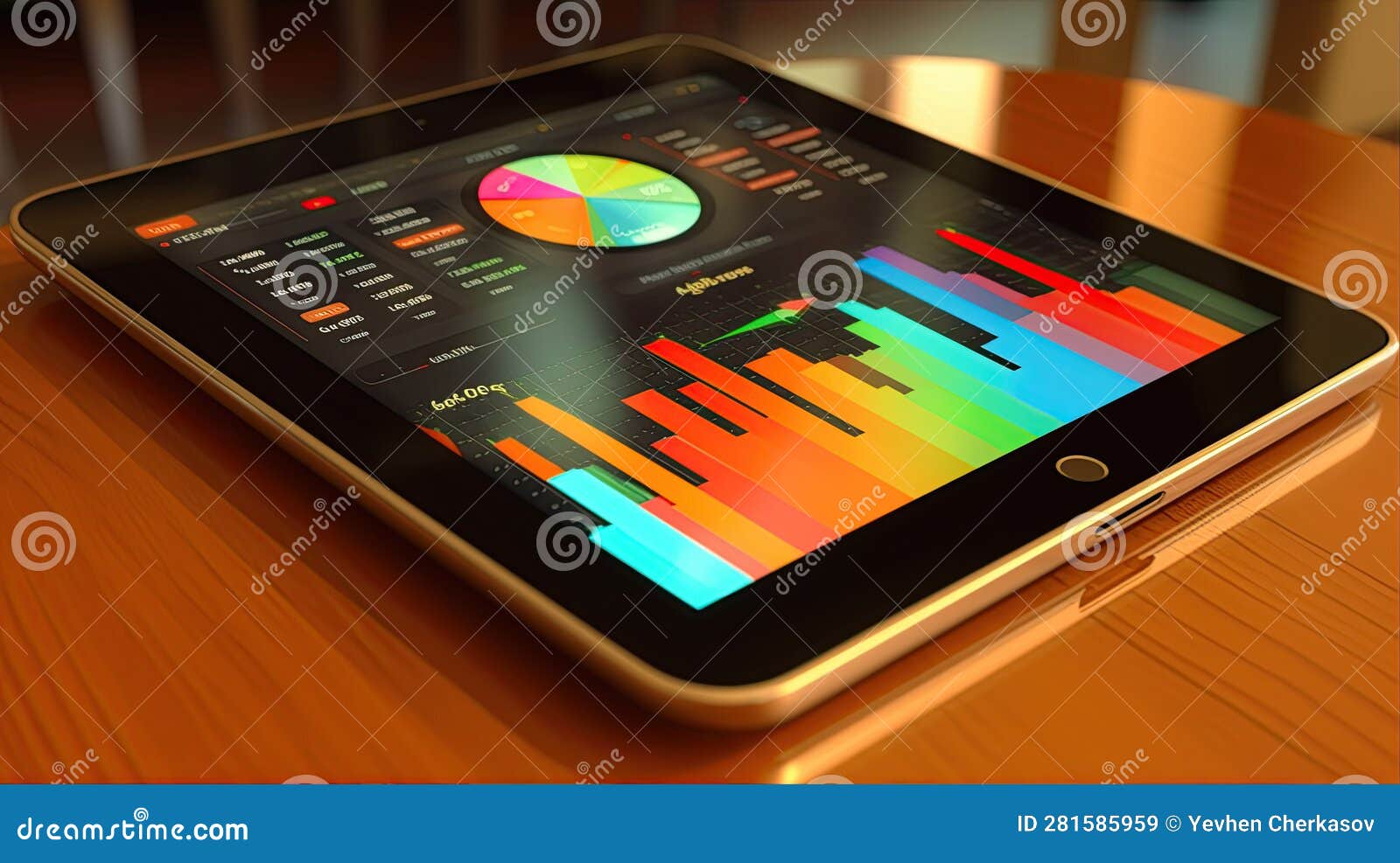 Gadget Showing a Profit Chart on the Screen. Created with Generative AI ...
