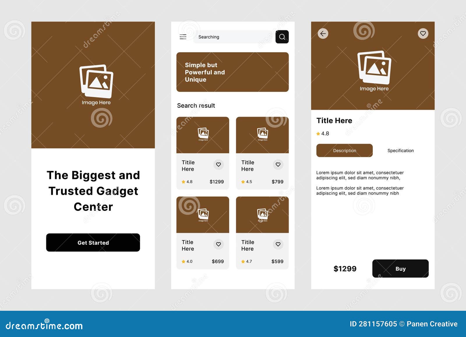 Gadget Store App UI Design stock vector. Illustration of form - 281157605