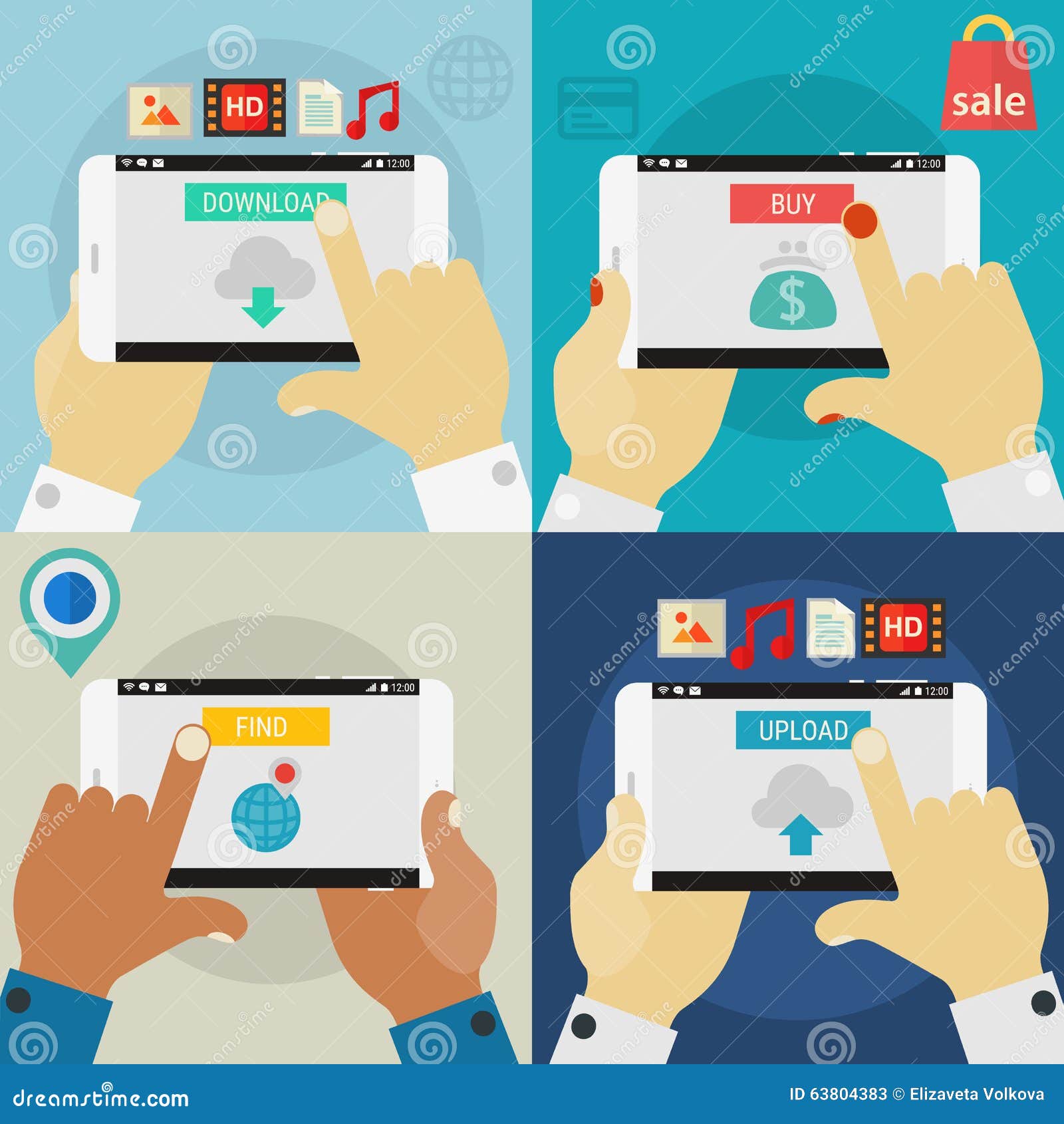 Gadgets concept banners stock vector. Illustration of smartphone - 63804383