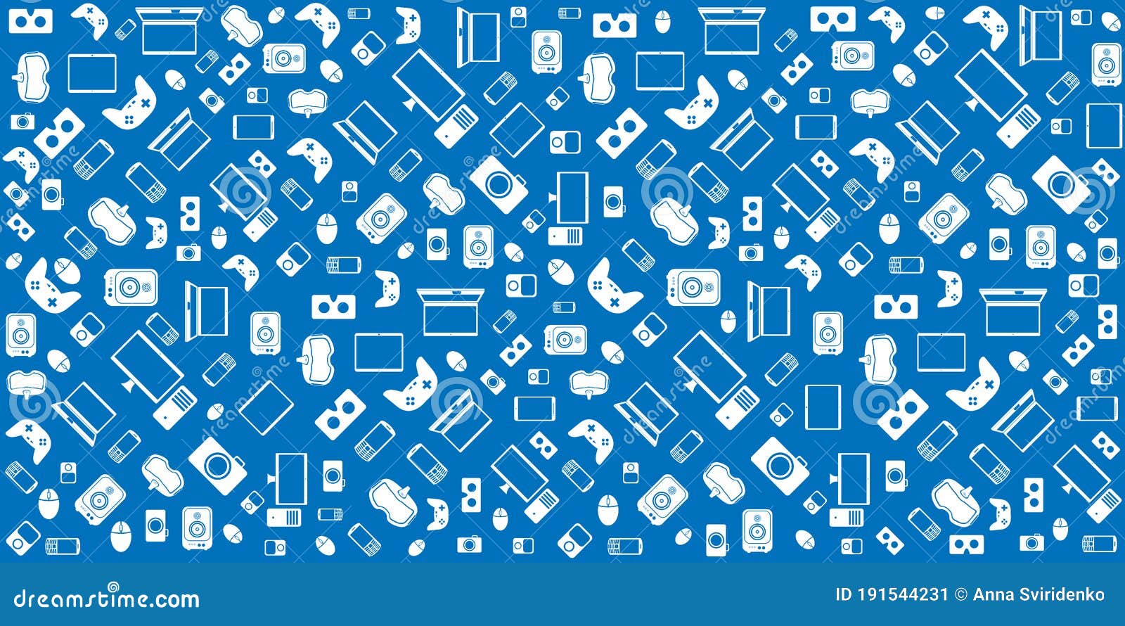 Gadgets and Devices Pattern Collection Stock Illustration ...