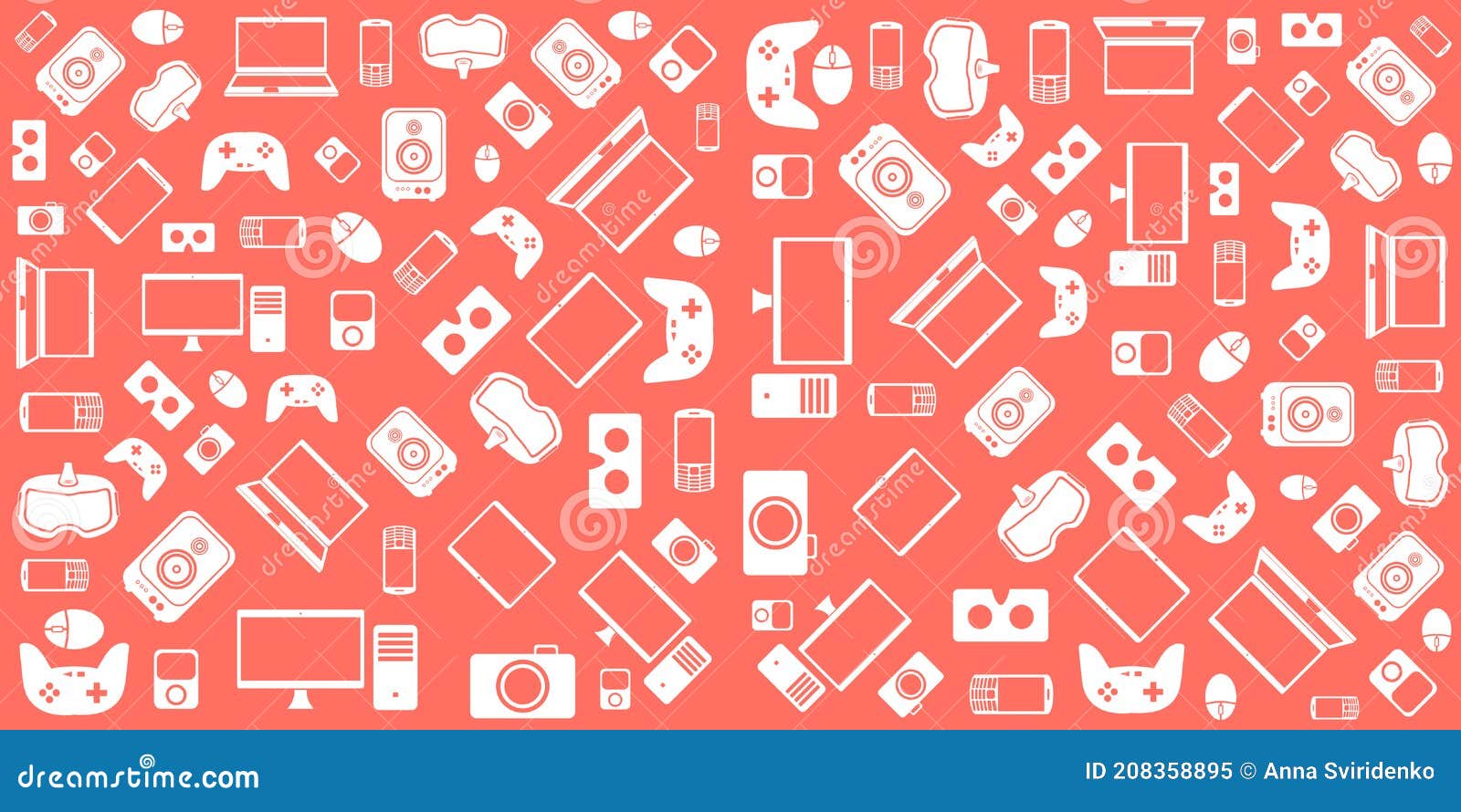Gadgets and Devices Pattern Collection Stock Image - Image of game ...