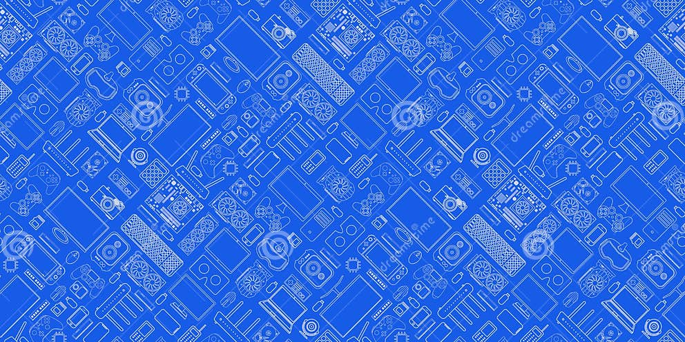 Gadgets and Devices Pattern Collection Stock Illustration ...
